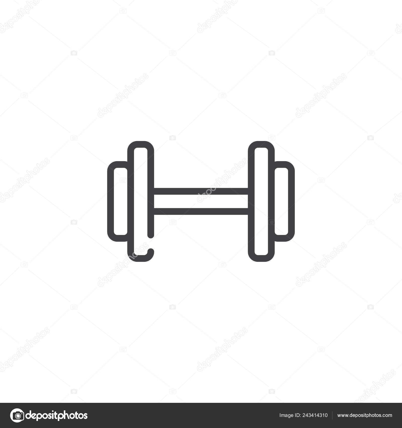 Dumbbell Line Icon Outline Vector Sign Linear Style Pictogram Isolated ...