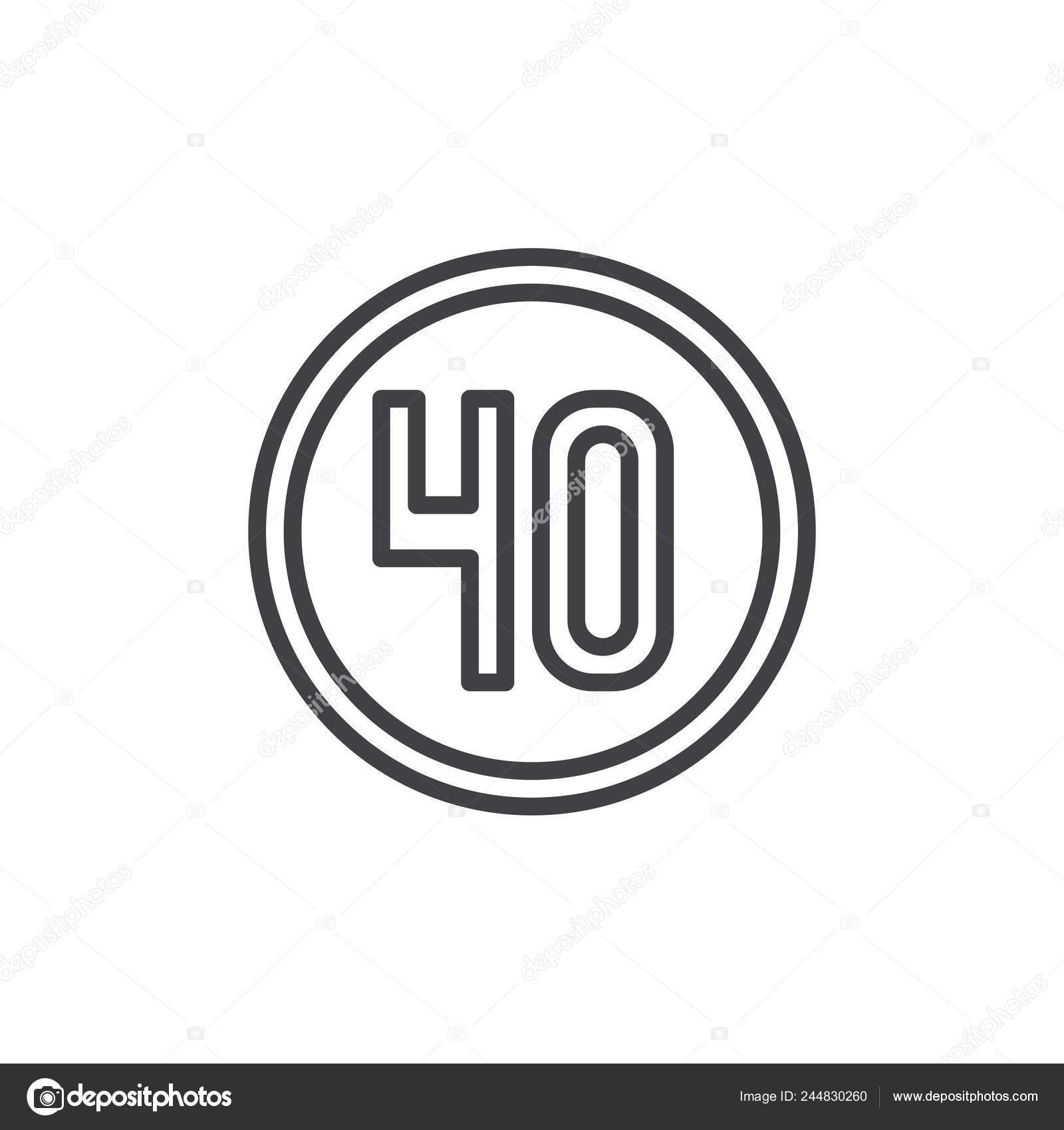 Traffic Sign Speed Limit Line Icon Outline Vector Sign Linear Stock ...