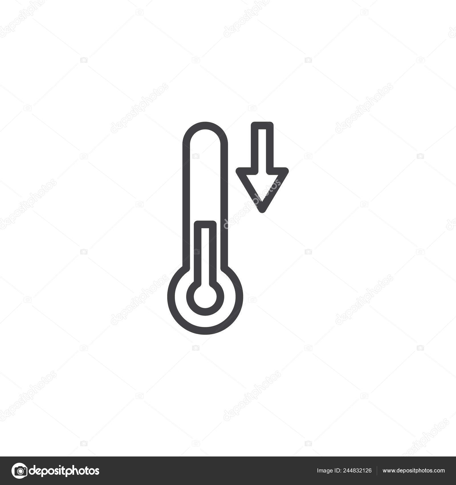 Temperature Arrow Outline Icon Linear Style Sign Mobile Concept Web ...