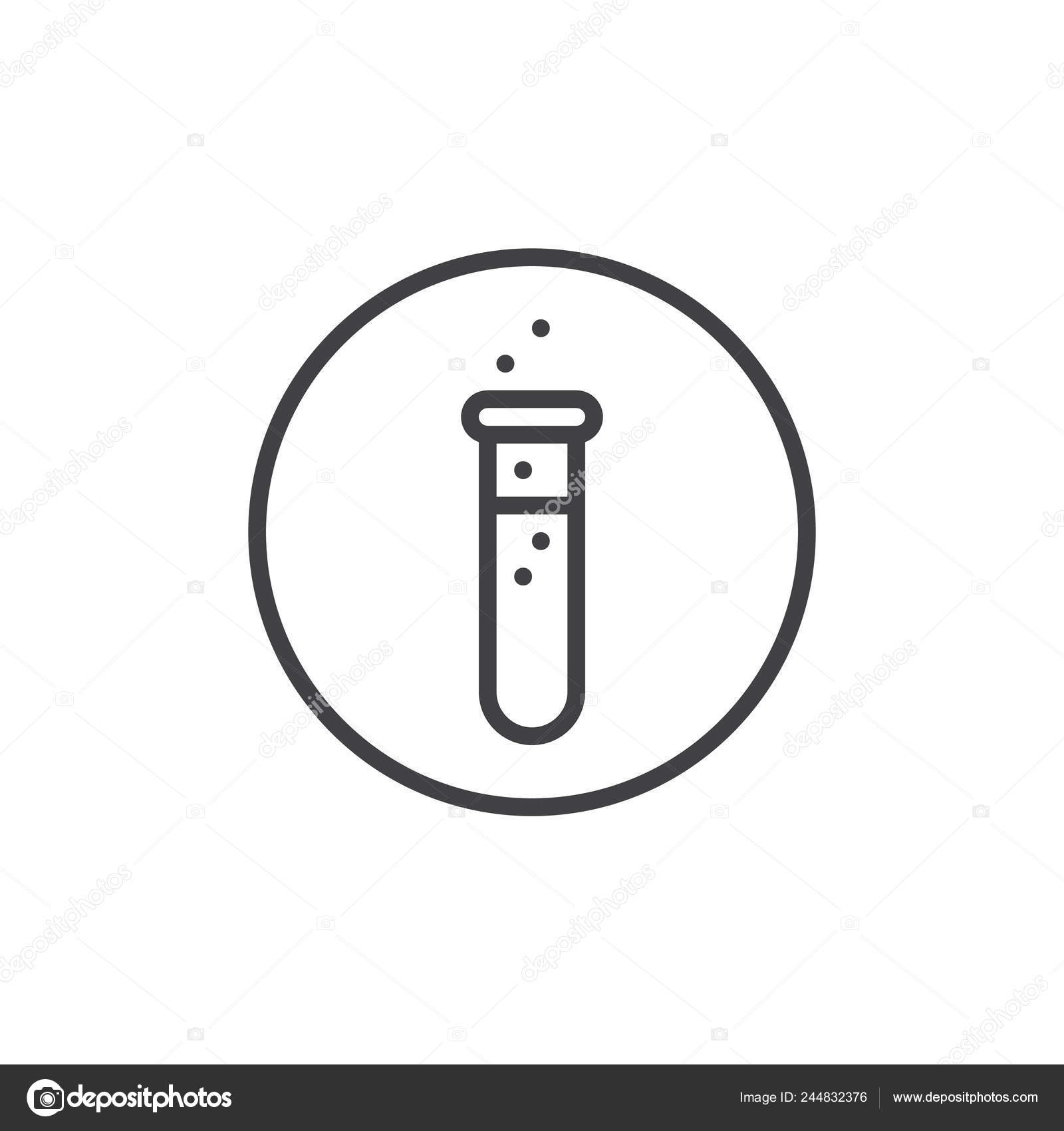 Test Tube Line Icon Outline Vector Sign Linear Style Pictogram Stock ...