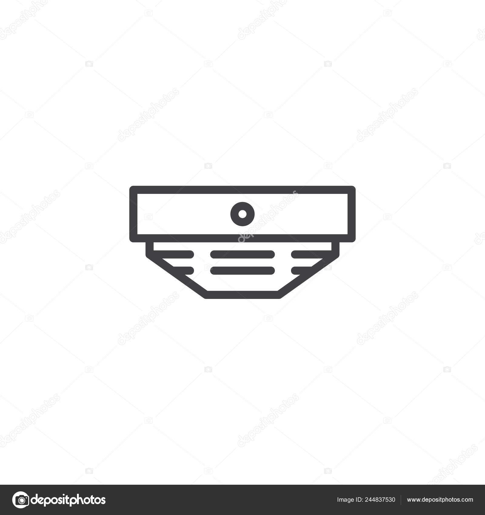Smoke Detector Line Icon Outline Vector Sign Linear Style Pictogram ...