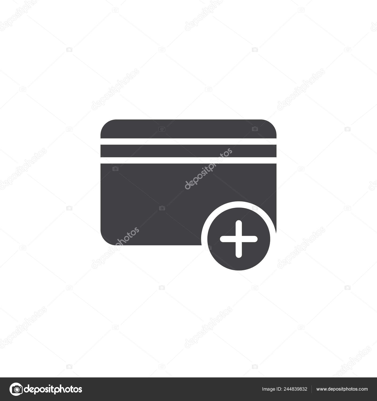 Add Credit Card Icon Vector Filled Flat Sign Solid Pictogram Stock ...