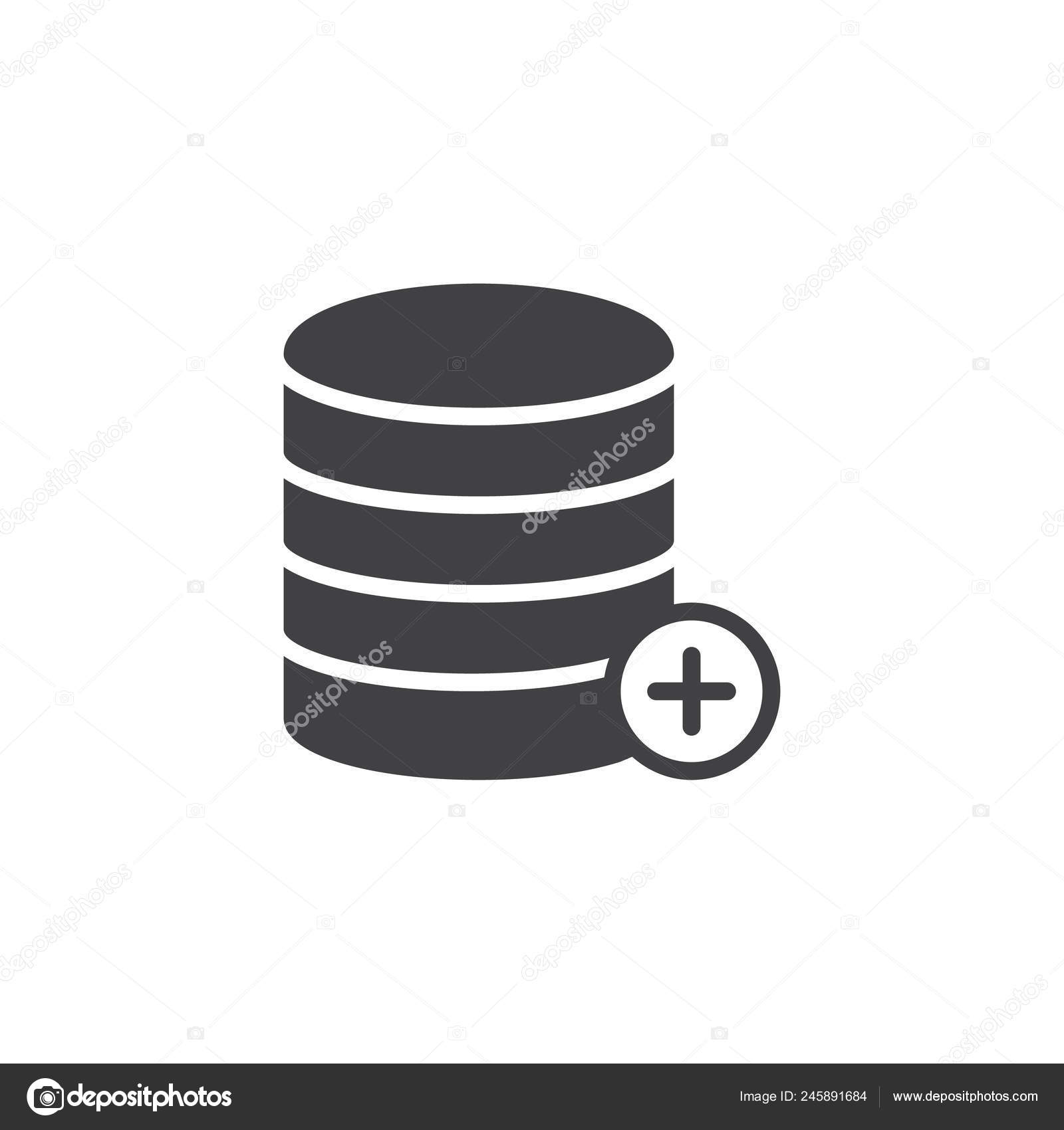 Add Database Icon Vector Filled Flat Sign Solid Pictogram Isolated ...