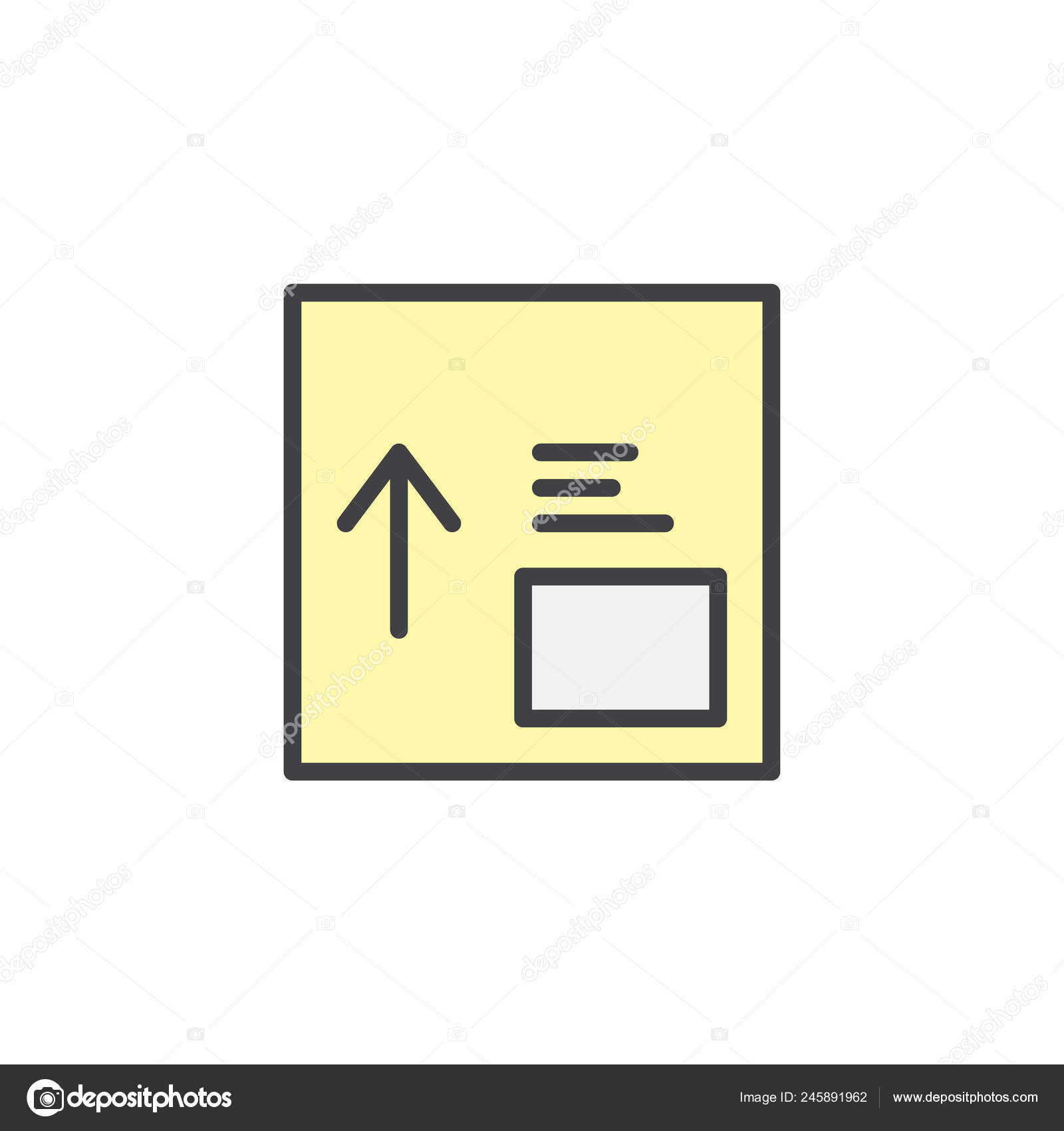 Package Box Side Handling Label Filled Outline Icon Line Vector Stock ...