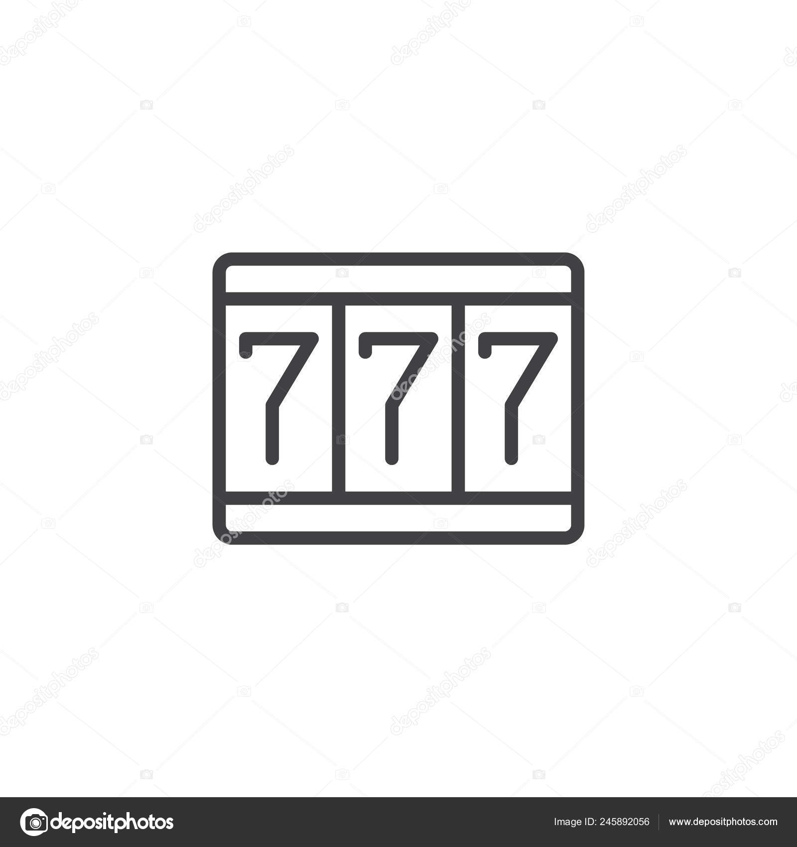 Fortune 777 Line Icon Outline Vector Sign Linear Style Pictogram Stock ...