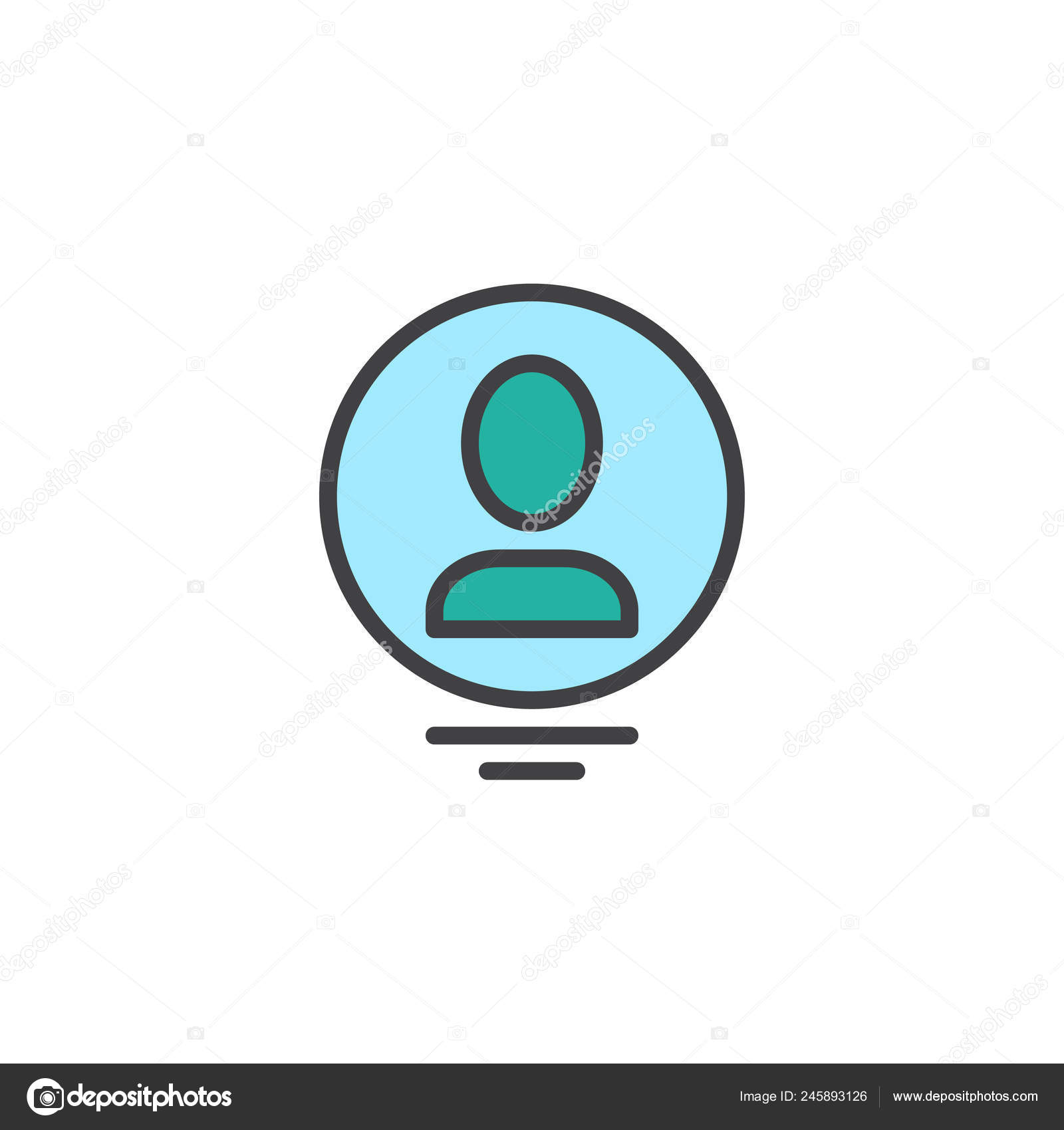 Person Profile Circle Avatar Filled Outline Icon Line Vector Sign Stock ...