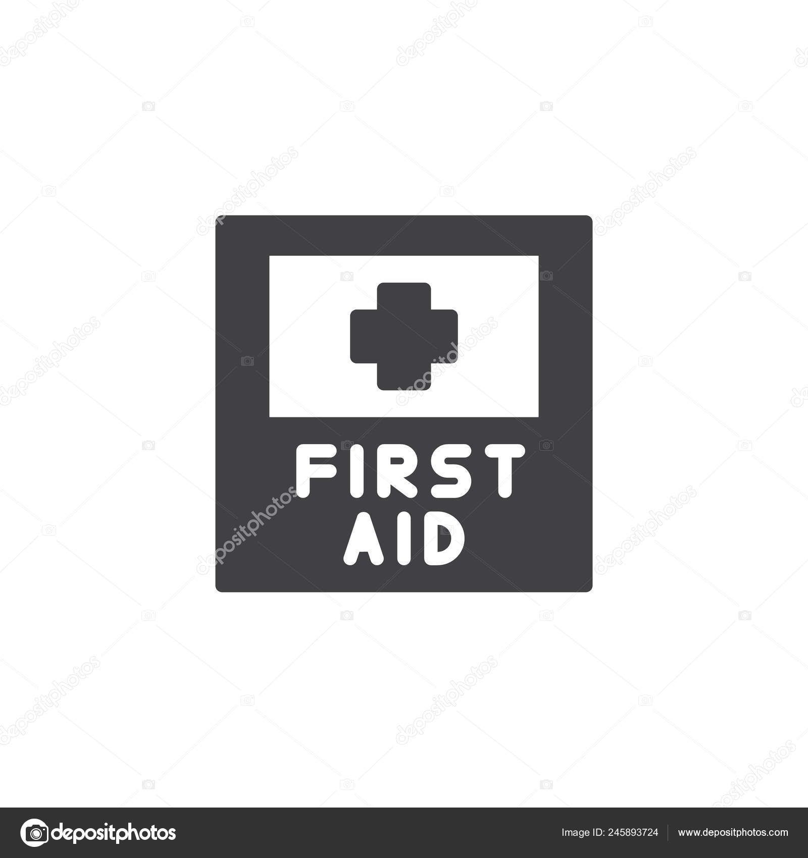 First Aid Box Icon Vector Filled Flat Sign Solid Pictogram Stock Vector ...