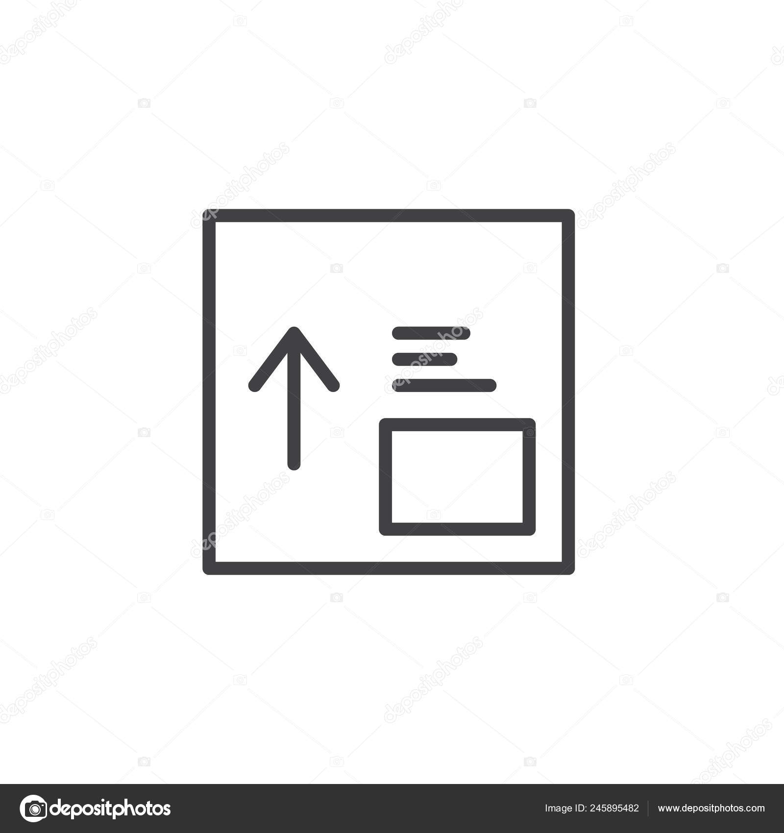 Package Box Side Handling Label Line Icon Outline Vector Sign Stock ...