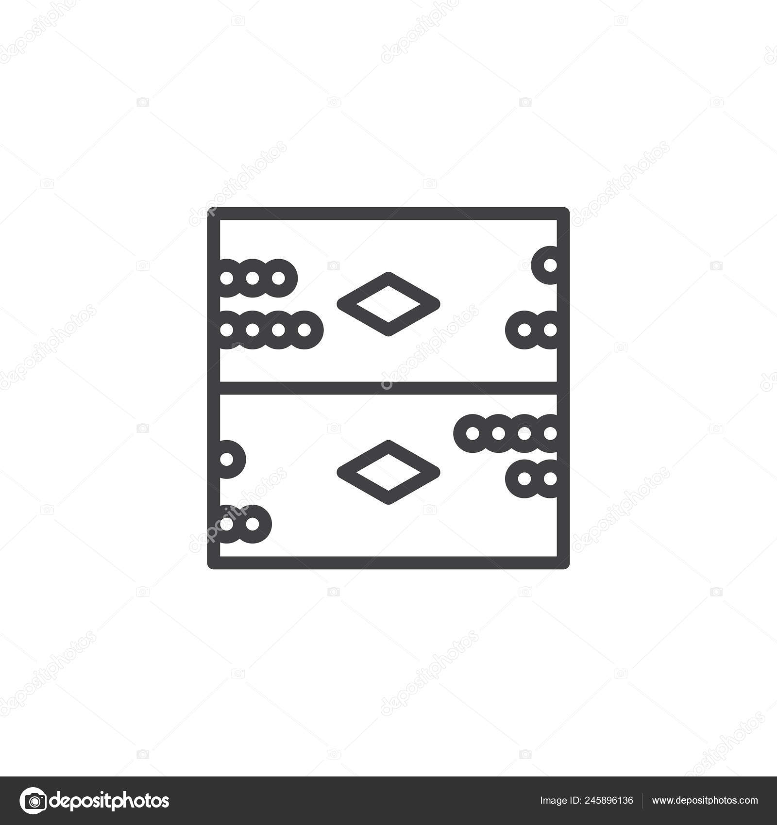 Backgammon Board Game Outline Icon Linear Style Sign Mobile Concept ...