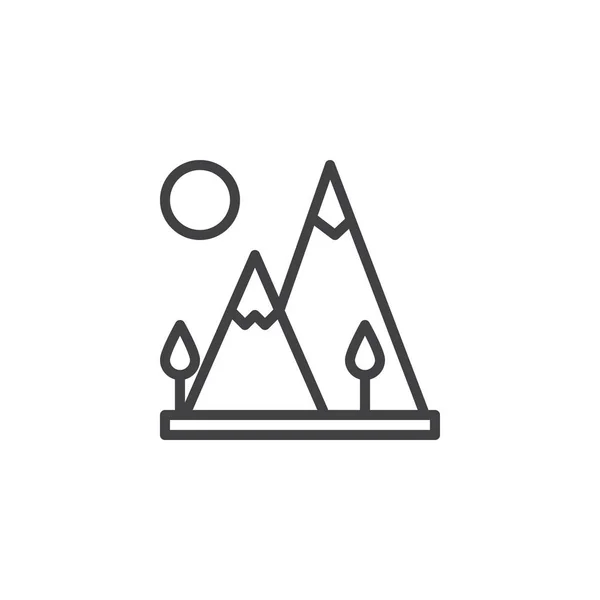 Mountain Line Icon Outline Terrain Vector Logo Linear Pictogram ...