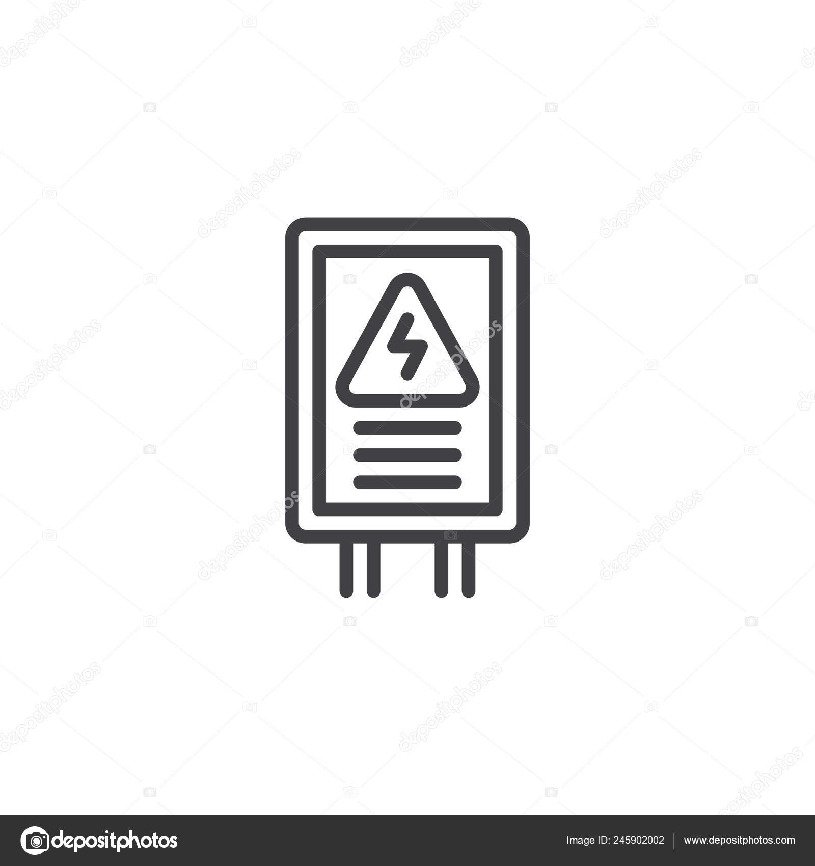 Electrical Panel Line Icon Outline Vector Sign Linear Style Pictogram ...