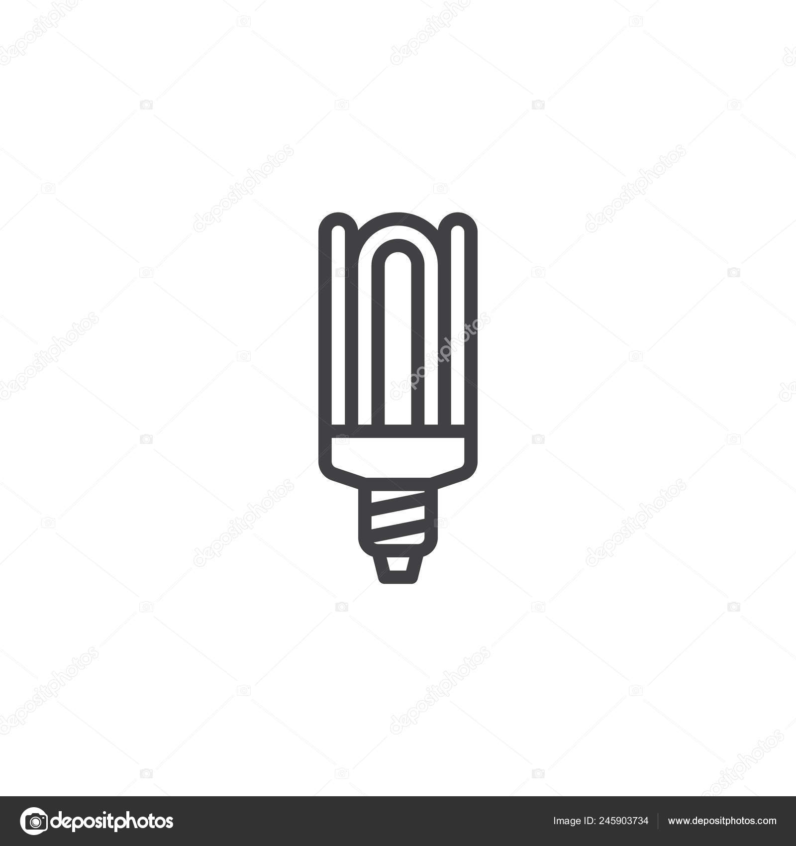 Energy Saving Light Bulb Line Icon Outline Vector Sign Linear Stock ...