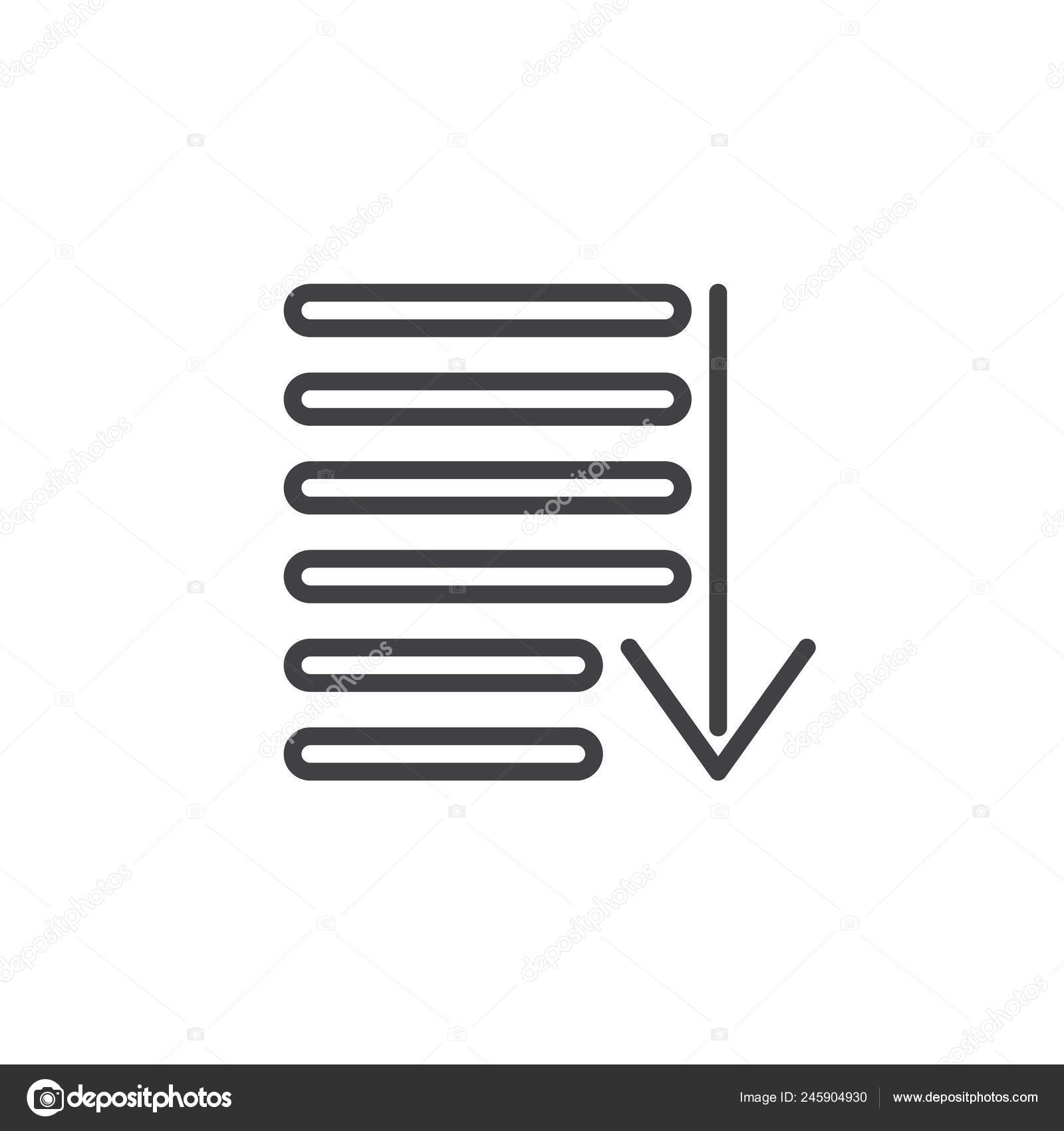Sorting Line Icon Outline Vector Sign Linear Style Pictogram Isolated Stock Vector Image by ...