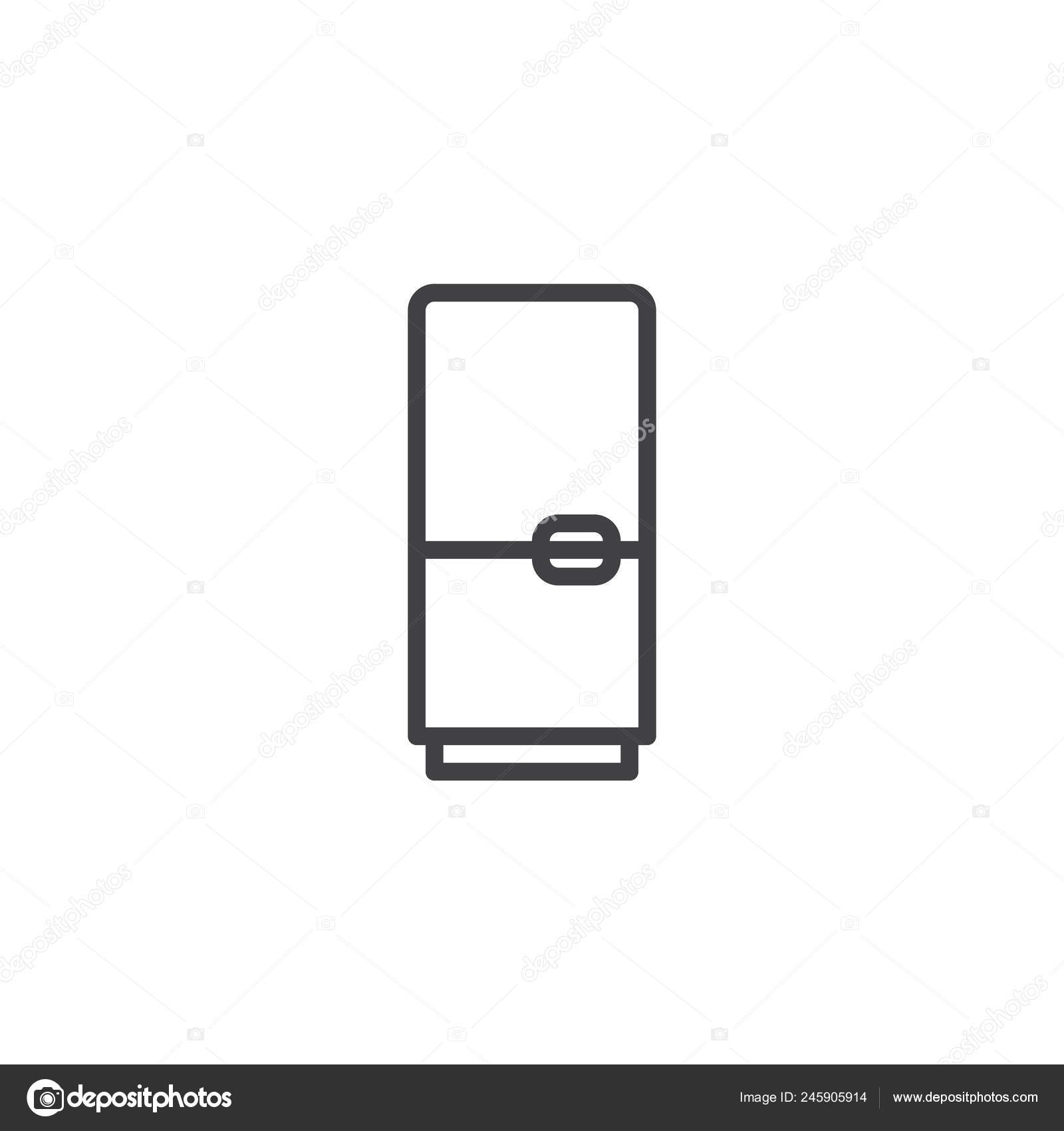 Fridge Outline Icon Linear Style Sign Mobile Concept Web Design Stock ...