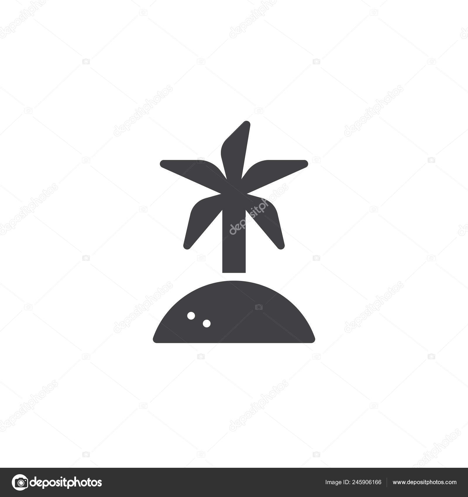 Coconut Palm Tree Vector Icon Filled Flat Sign Mobile Concept Stock ...