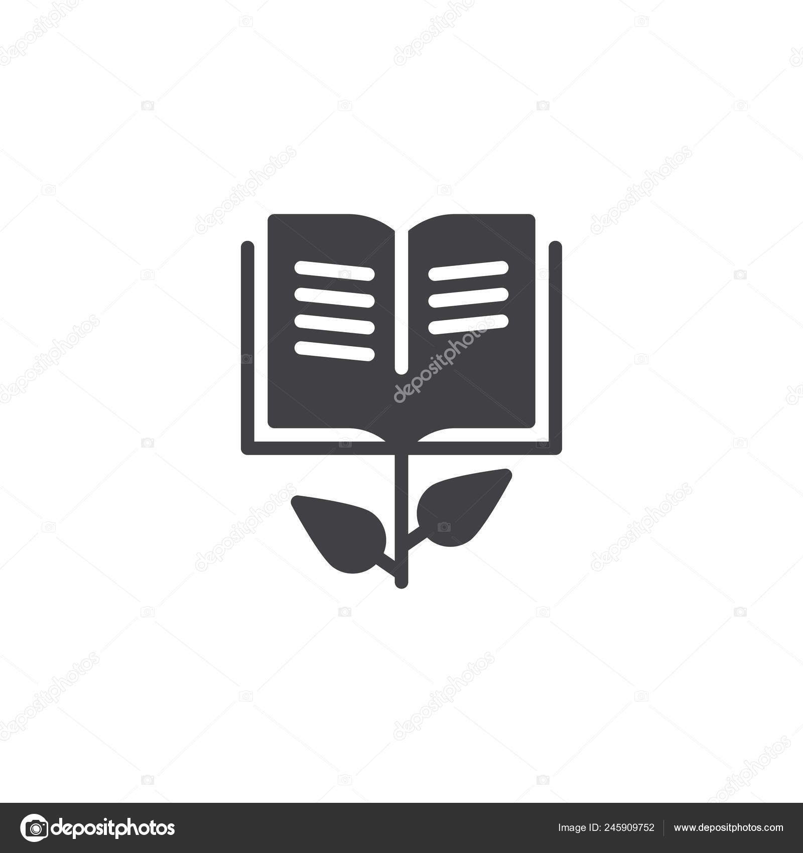 Grow Book Icon Vector Filled Flat Sign Solid Pictogram Isolated Stock ...