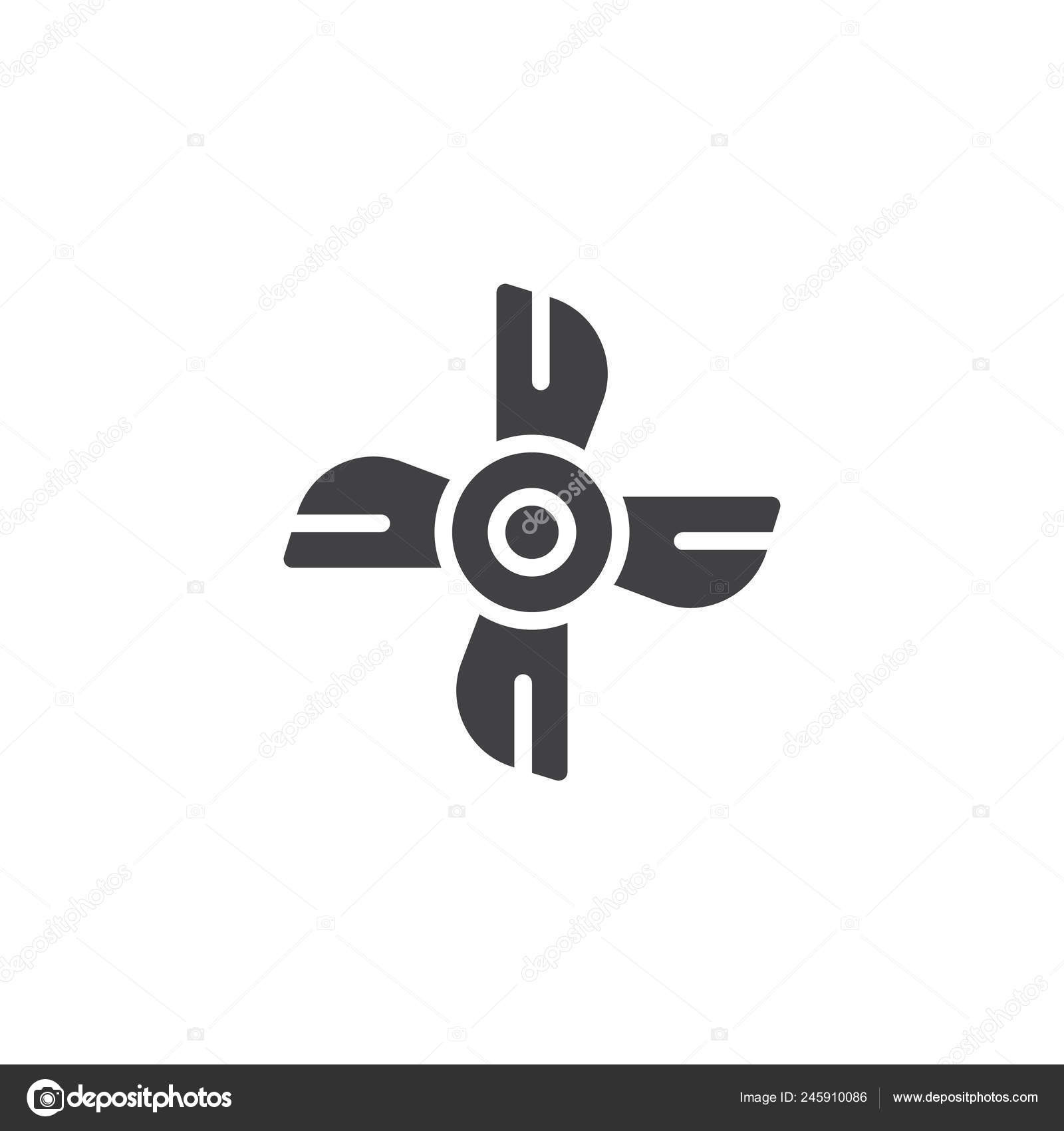 Ship Engine Propeller Vector Icon Filled Flat Sign Mobile Concept Stock ...