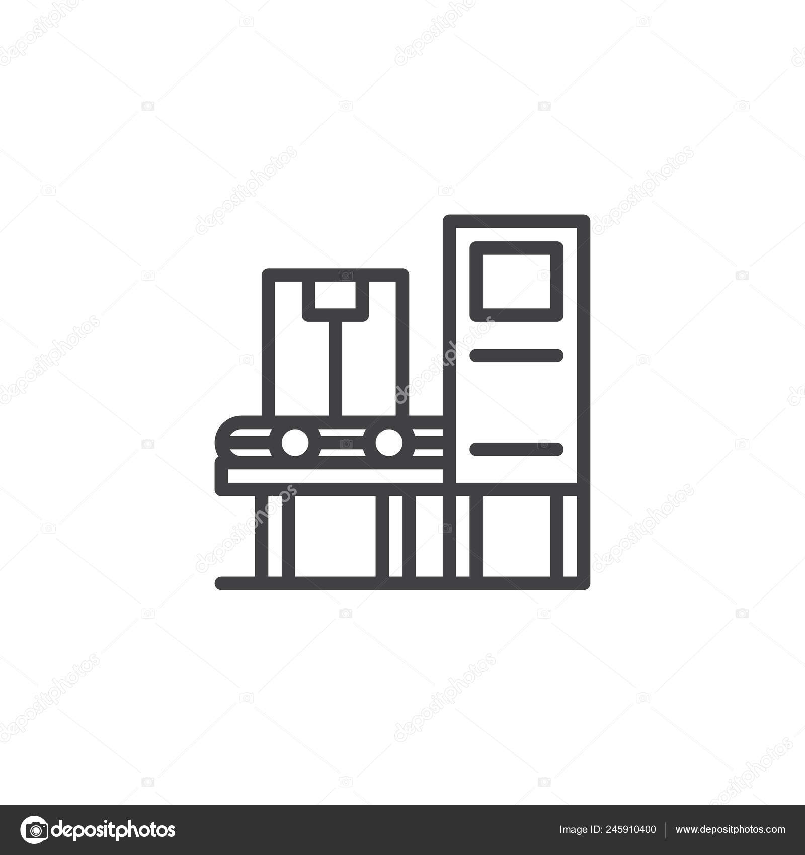 Industrial Automatic Belt Machine Outline Icon Linear Style Sign Mobile ...