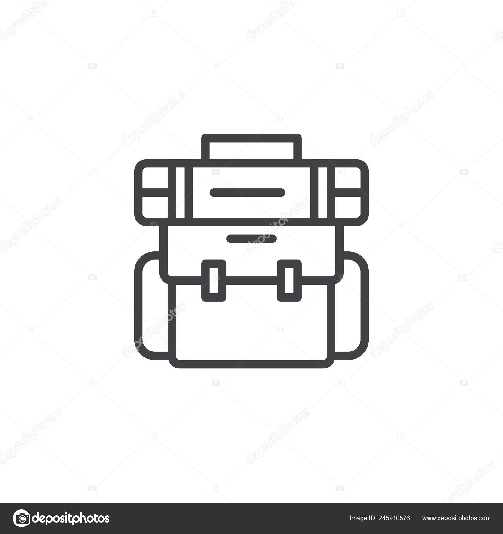 Hiking Backpack Outline Icon Linear Style Sign Mobile Concept Web Stock ...