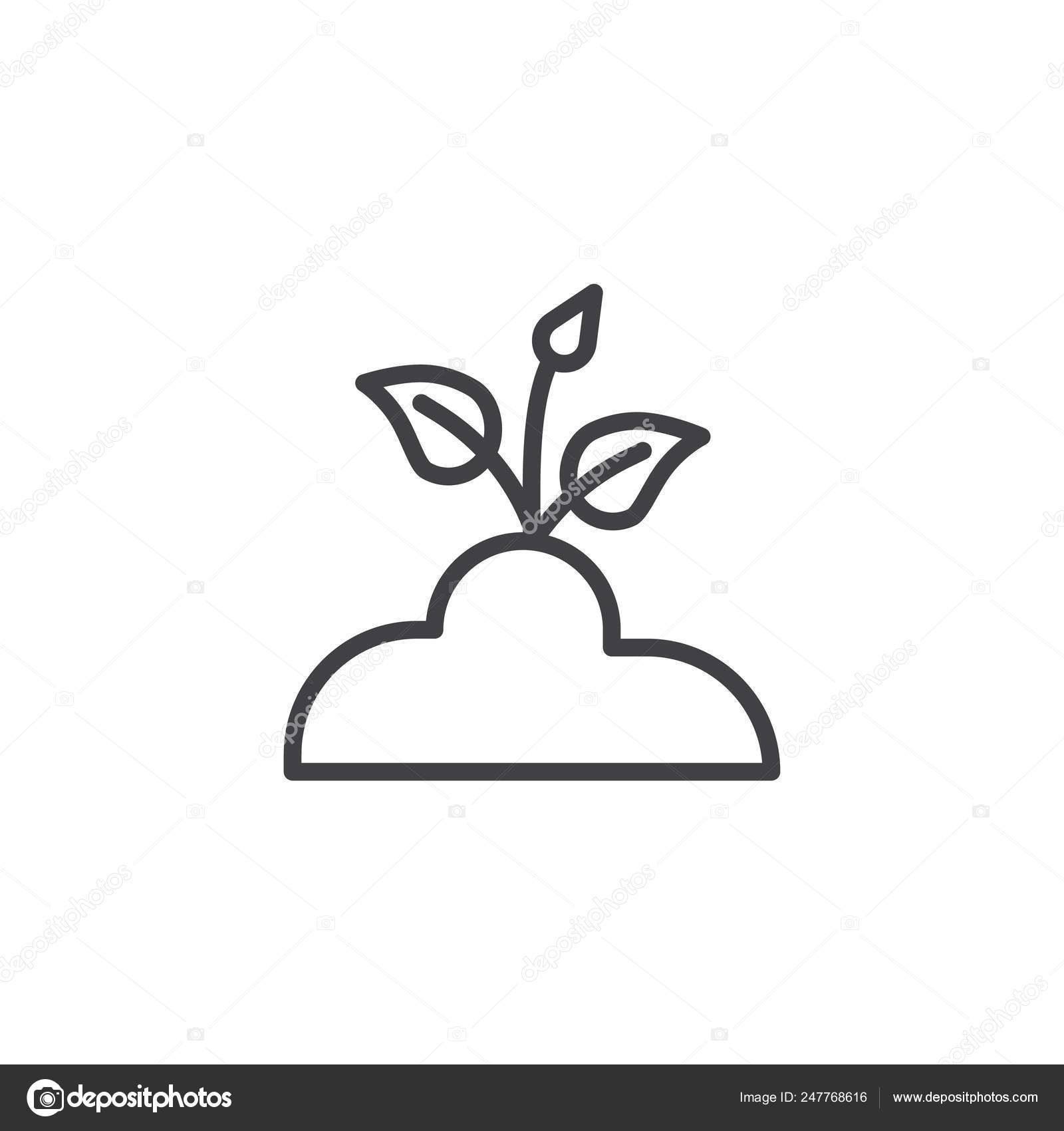 Growing Plant Outline Icon Linear Style Sign Mobile Concept Web Stock ...