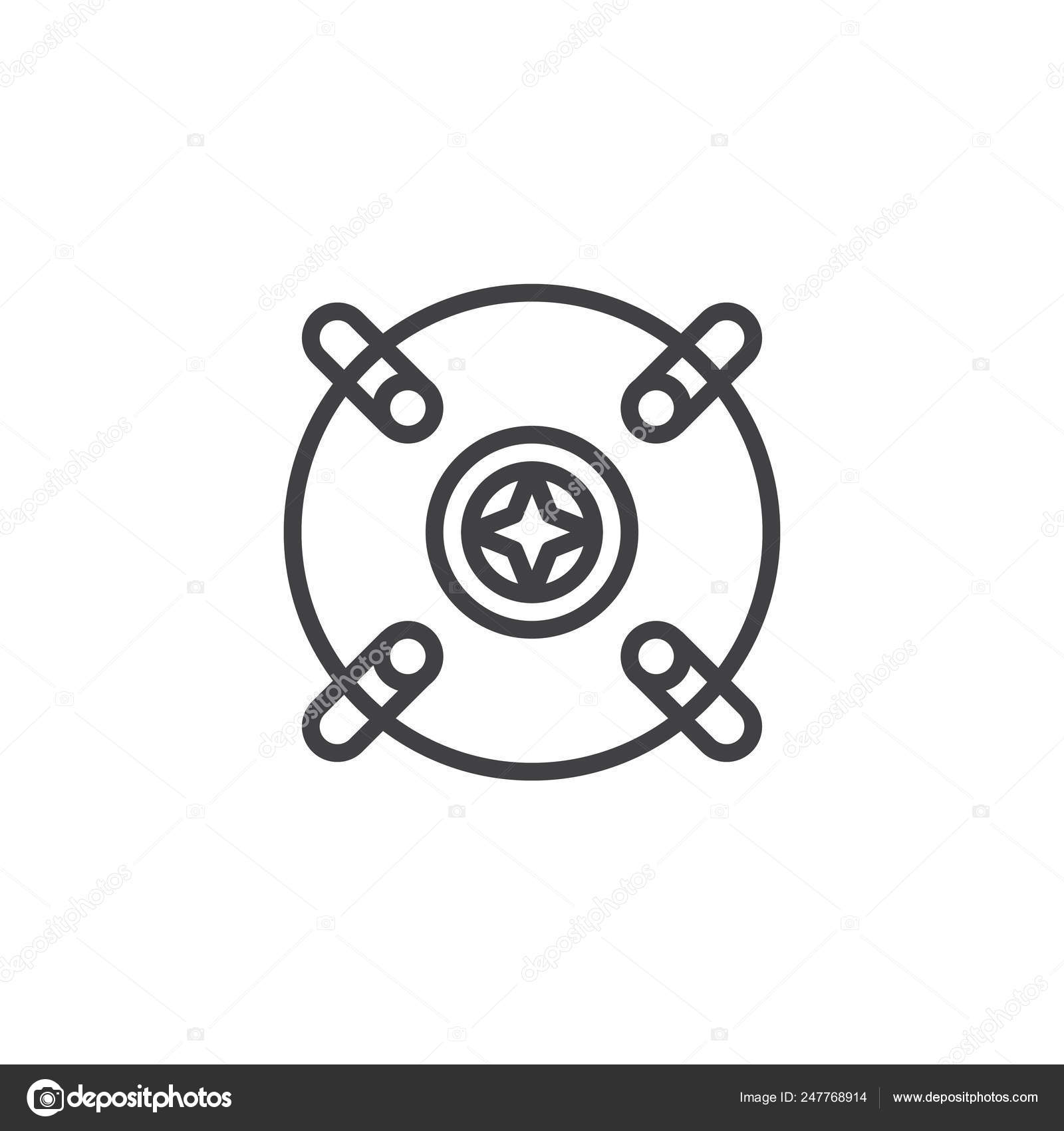 Table Top View Outline Icon Linear Style Sign Mobile Concept Stock ...