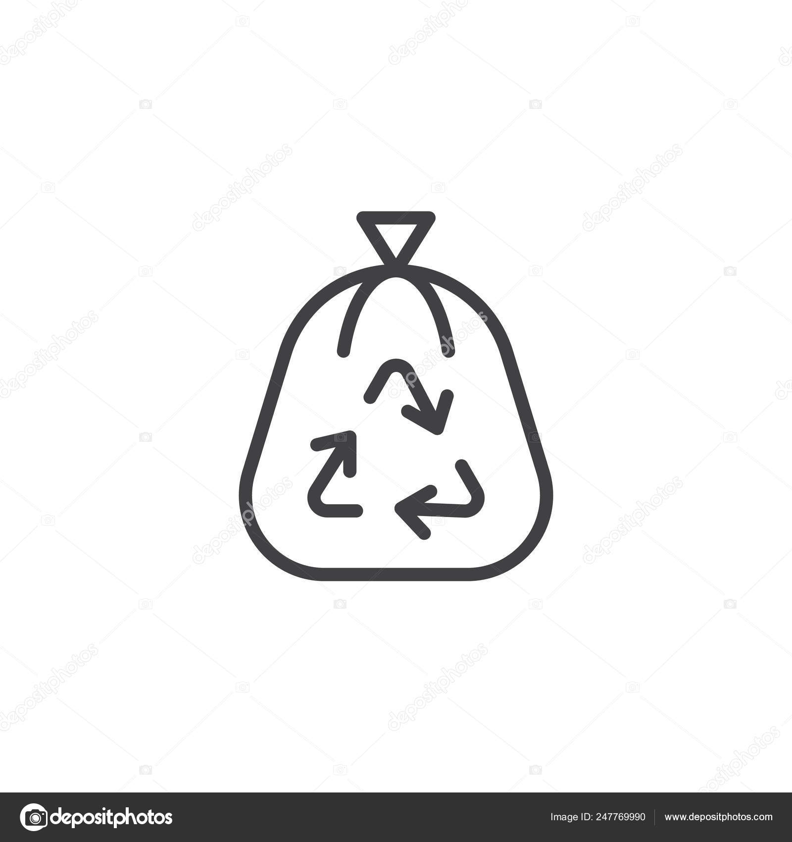 Trash Bag Outline Icon Linear Style Sign Mobile Concept Web Stock ...