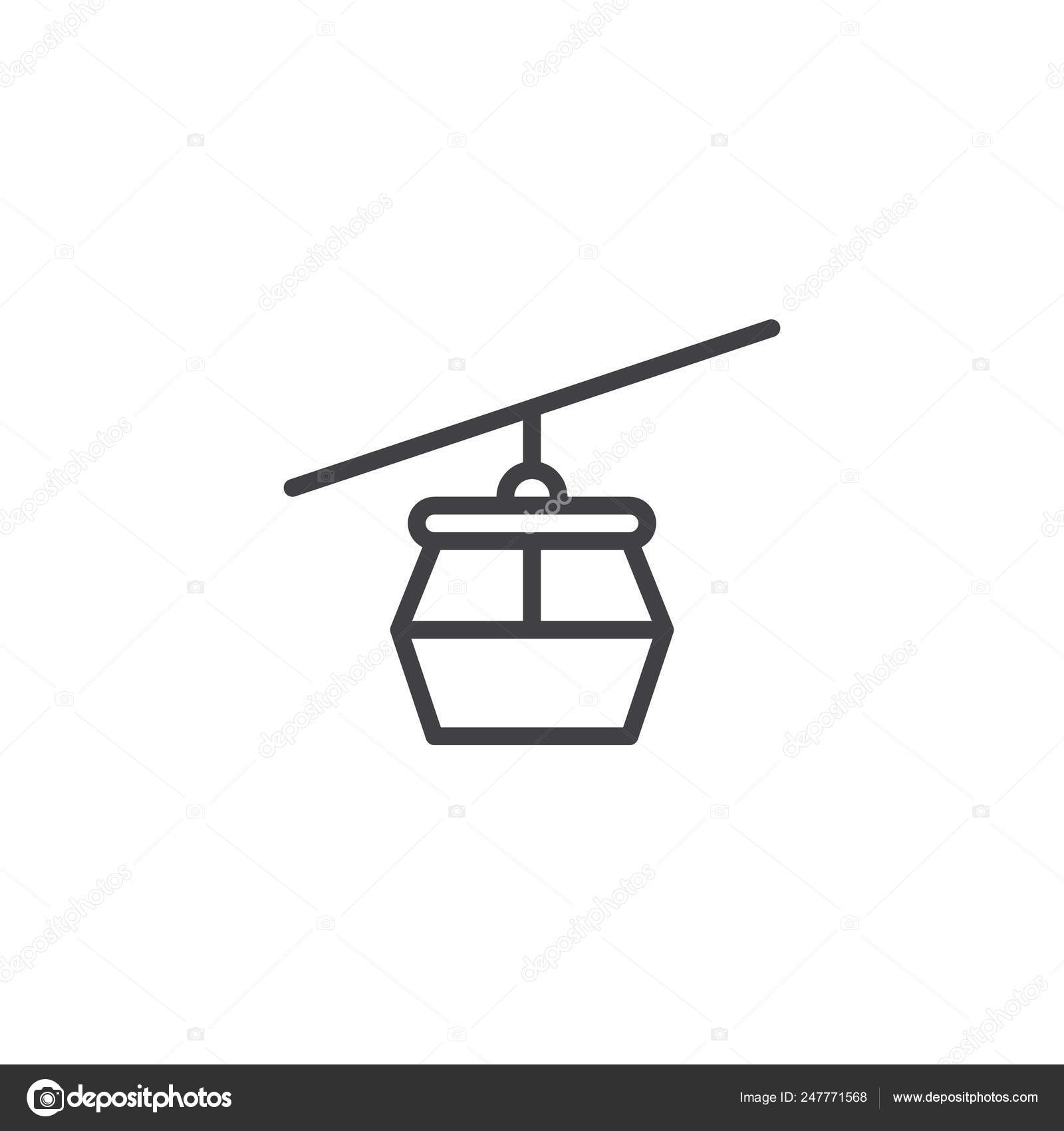 Cable Car Outline Icon Linear Style Sign Mobile Concept Web Stock ...