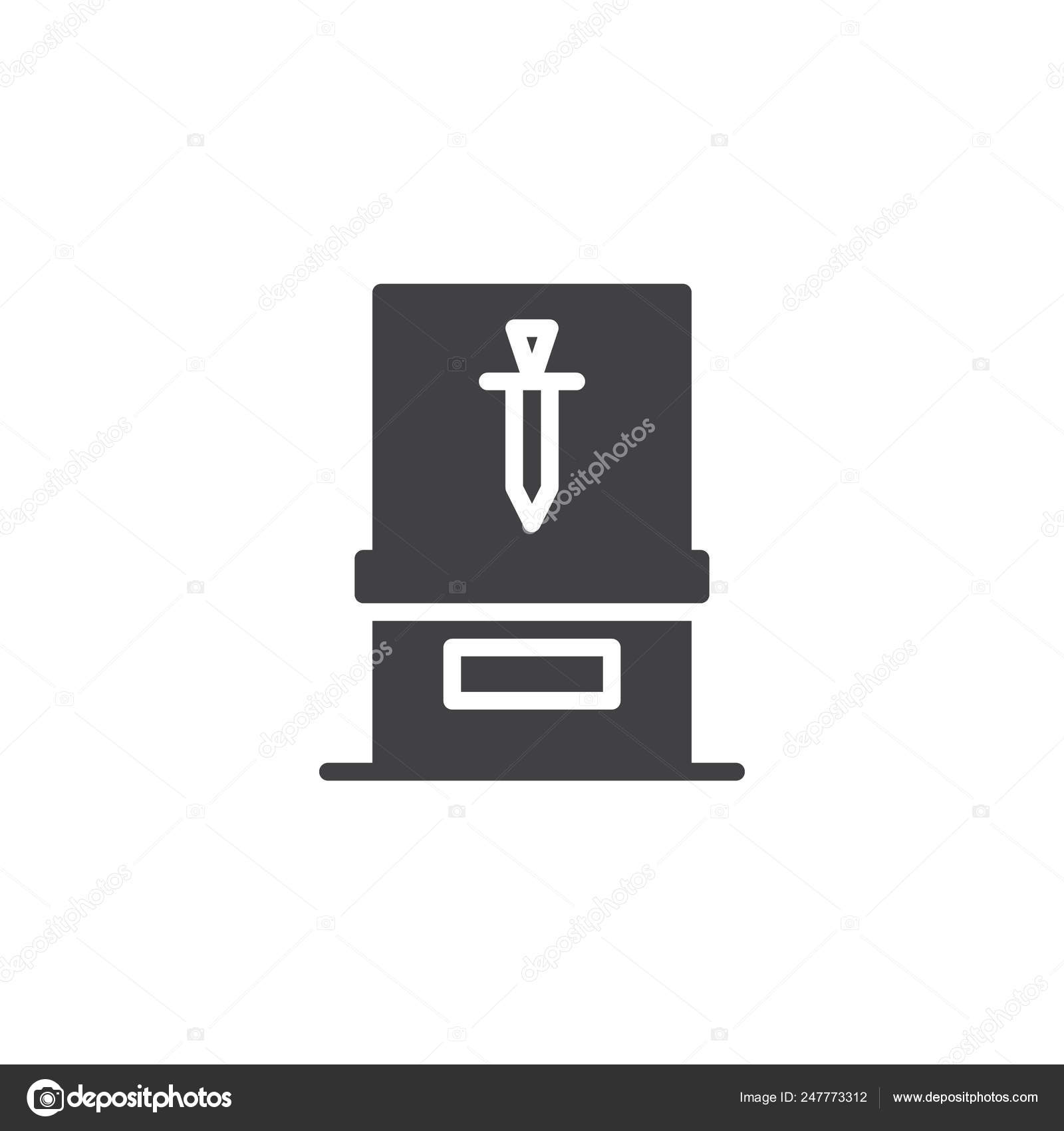 Ancient Sword Glass Showcase Historical Museum Vector Icon Filled Flat ...