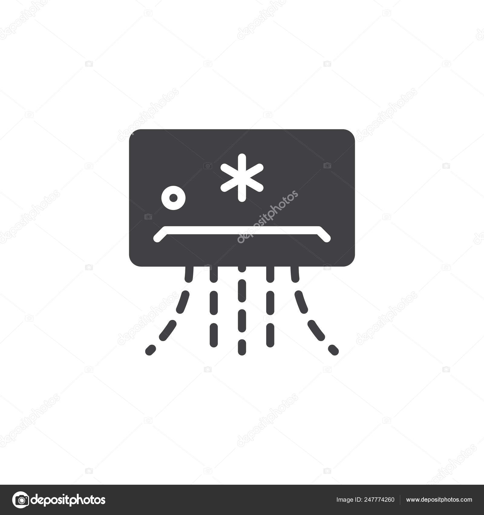 Split System Air Conditioner Vector Icon Filled Flat Sign Mobile Stock ...