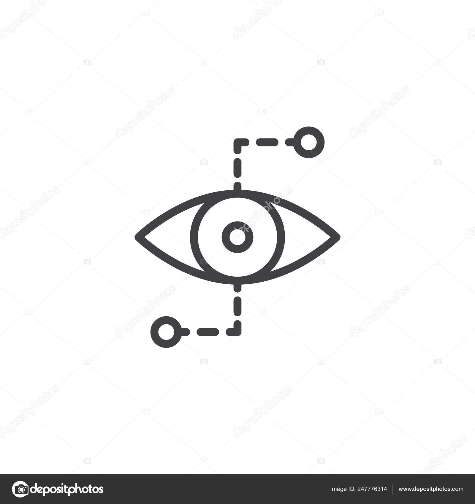 Iris Recognition Outline Icon Linear Style Sign Mobile Concept Web ...
