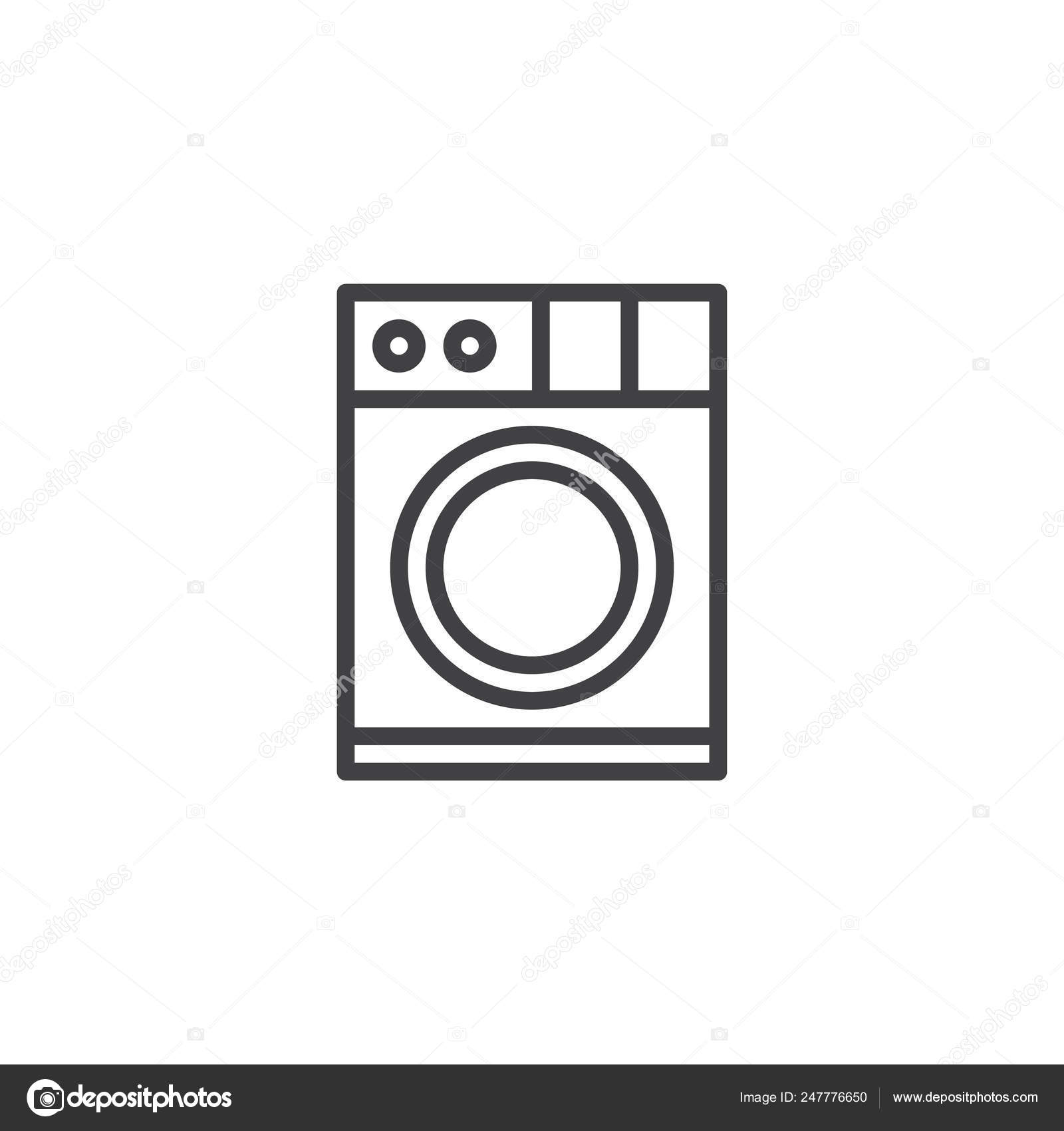 Washing Machine Outline Icon Linear Style Sign Mobile Concept Web Stock ...