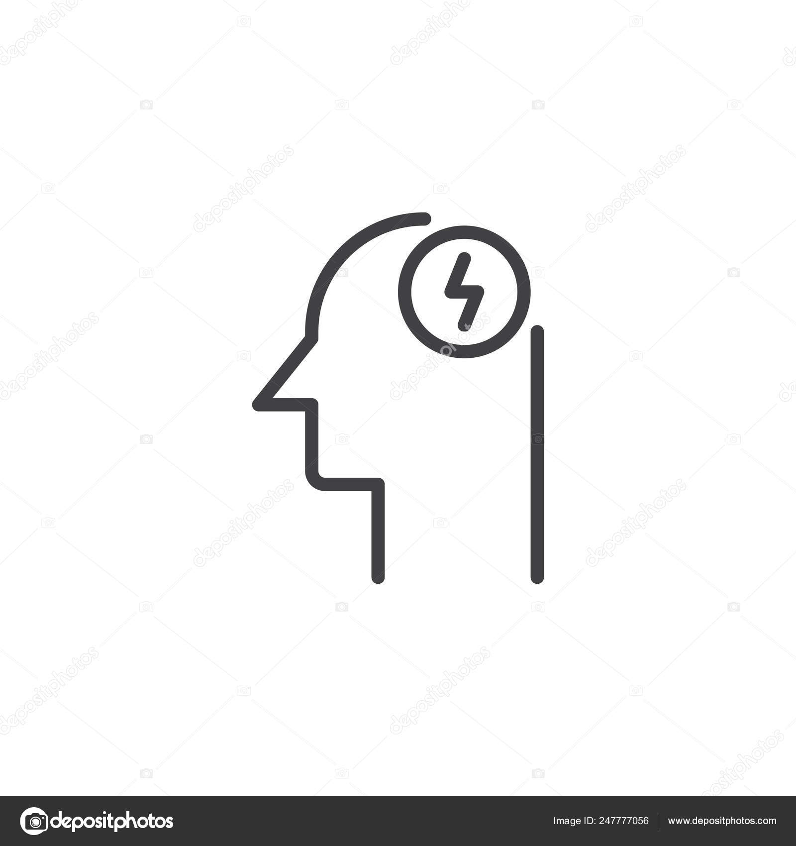 Human Head Brainstorming Outline Icon Linear Style Sign Mobile Concept ...