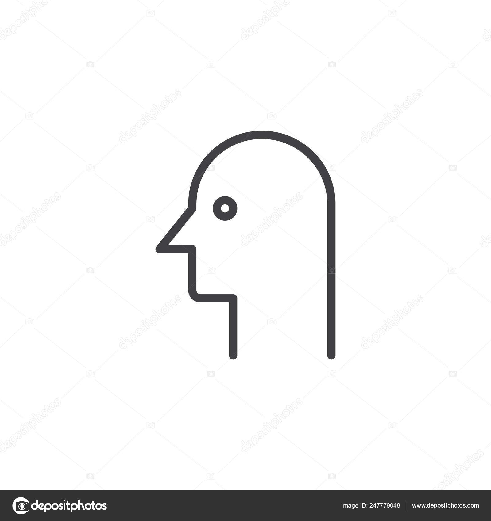 Human Head Outline Icon Linear Style Sign Mobile Concept Web Stock ...