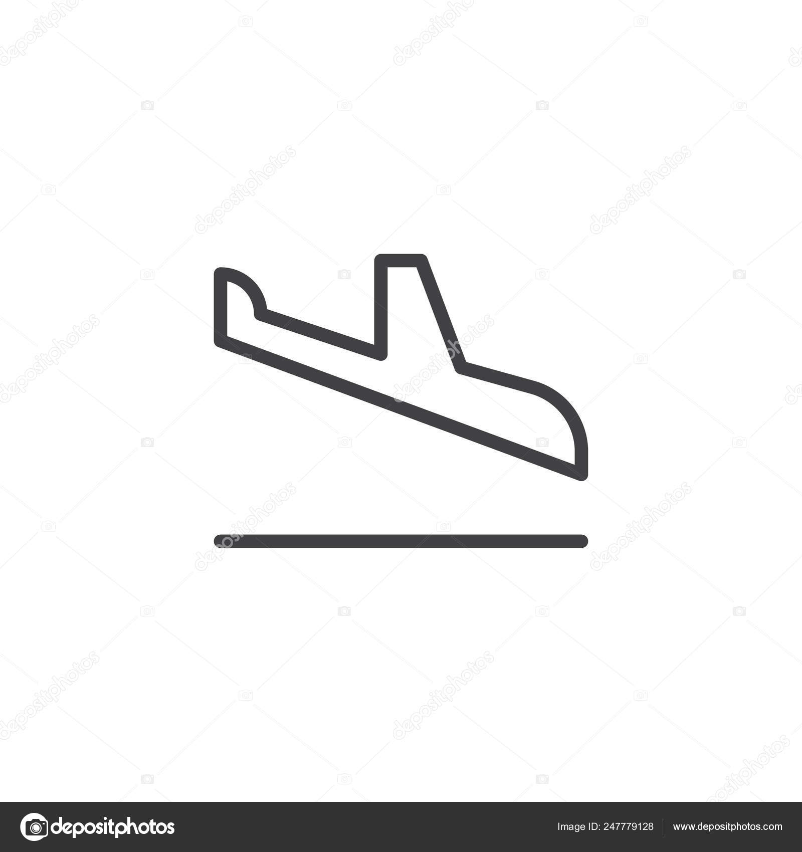 Landing Plane Outline Icon Linear Style Sign Mobile Concept Web Stock ...