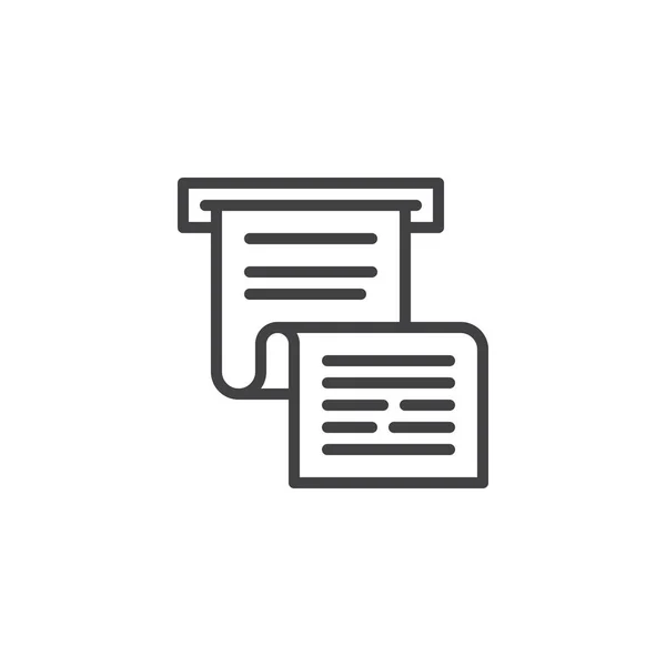 Invoice or paycheck outline icon. linear style sign for mobile concept ...