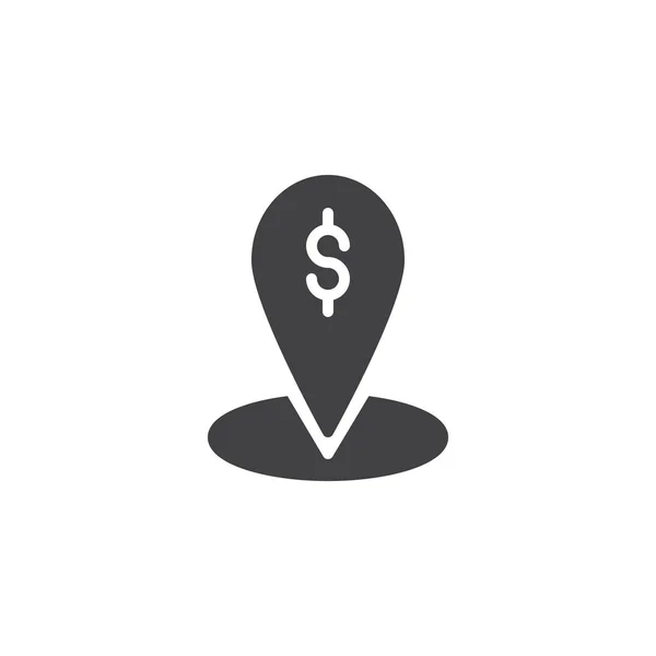 Bank map marker vector icon. filled flat sign for mobile concept and ...