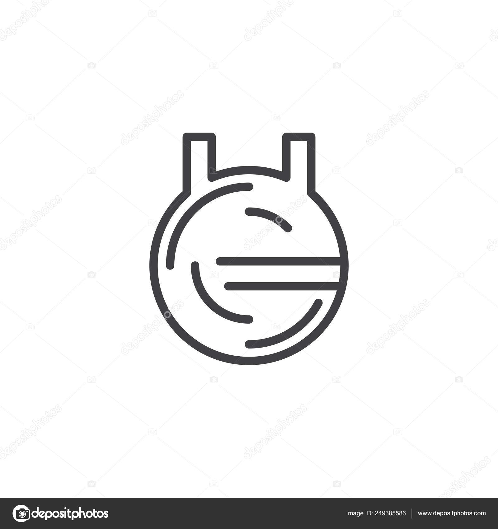 Jumping gym ball with handles outline icon Stock Vector Image by ...