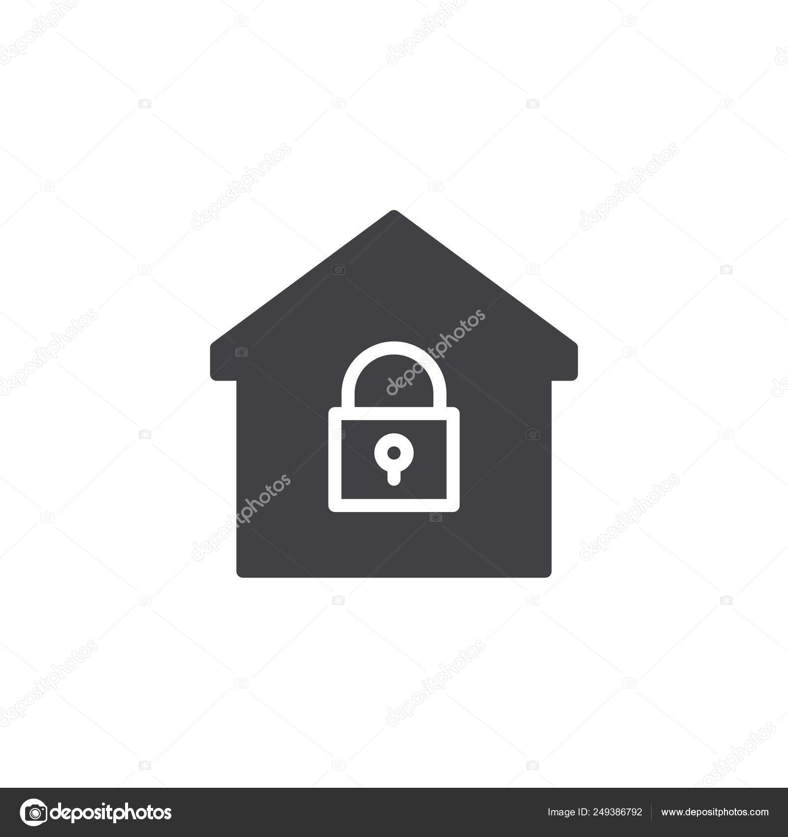House with closed lock vector icon Stock Vector Image by ©avicons ...