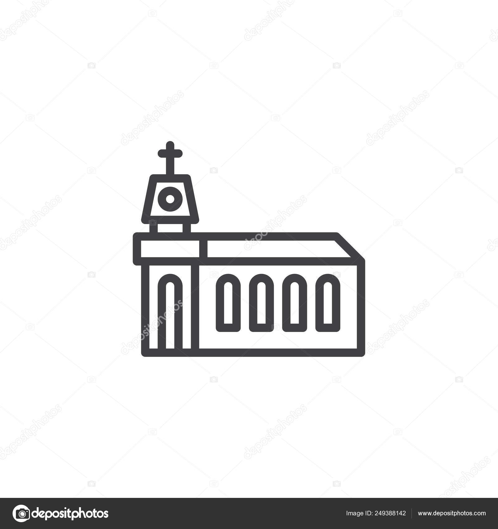 Monastery building outline icon Stock Vector by ©avicons 249388142