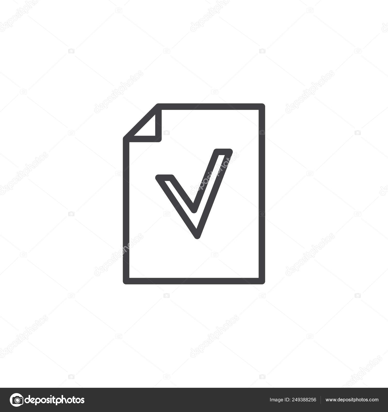 Approved file outline icon Stock Vector Image by ©avicons #249388256