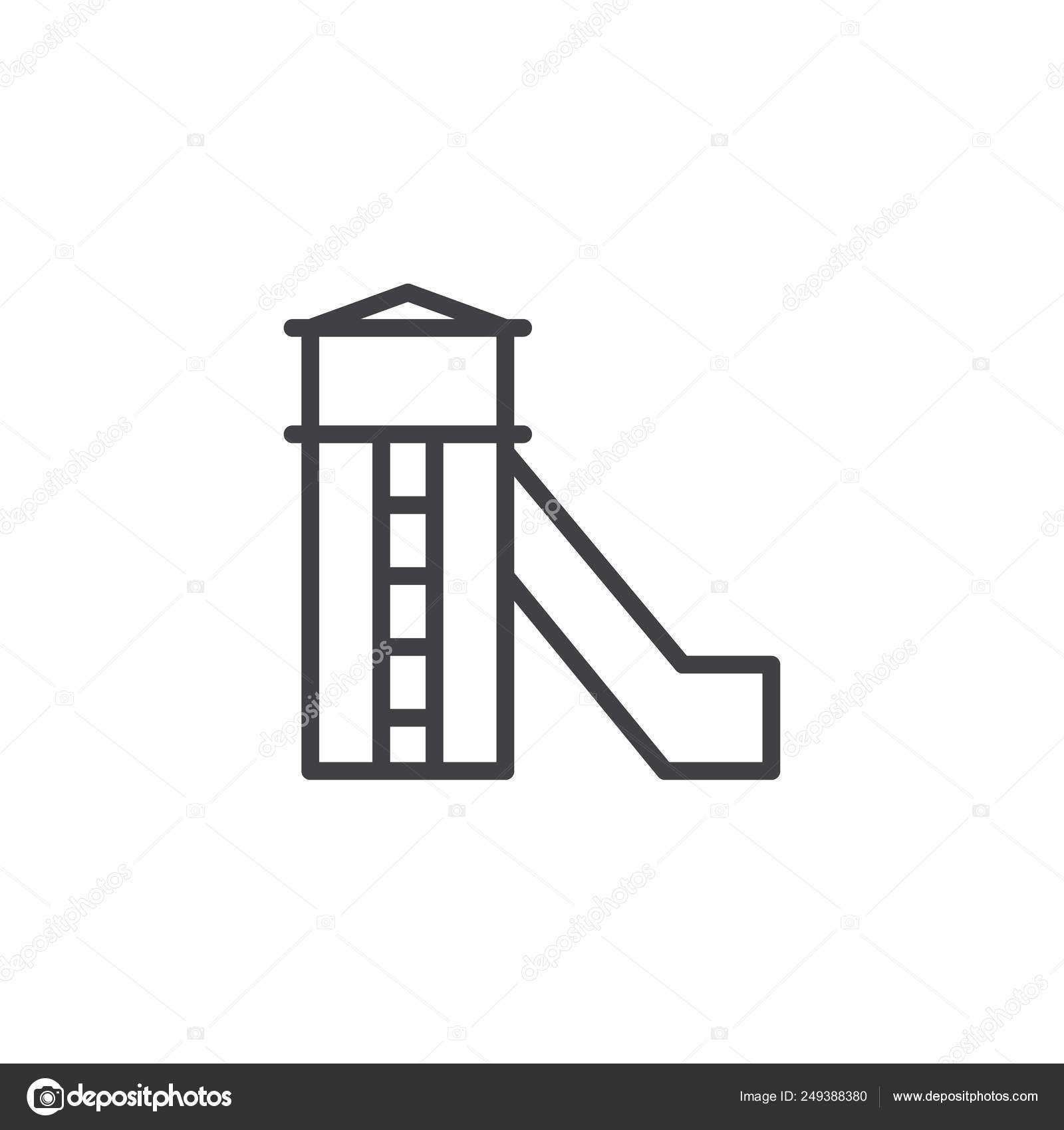 Water slide outline icon Stock Vector Image by ©avicons #249388380