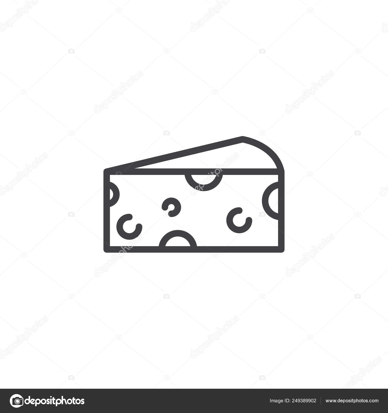 Piece of cheese outline icon Stock Vector by ©avicons 249389902