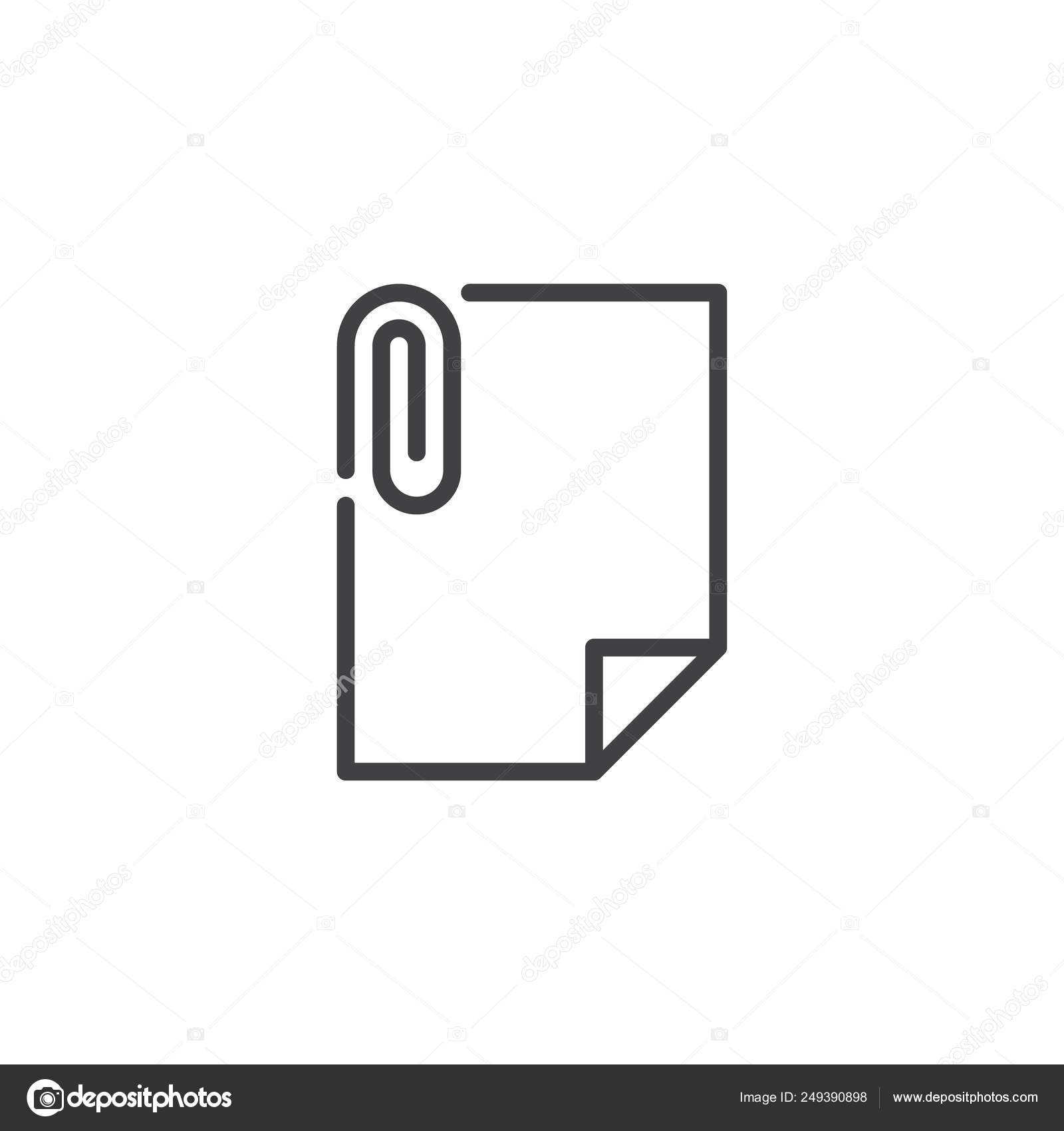 Attached file outline icon Stock Vector by ©avicons 249390898