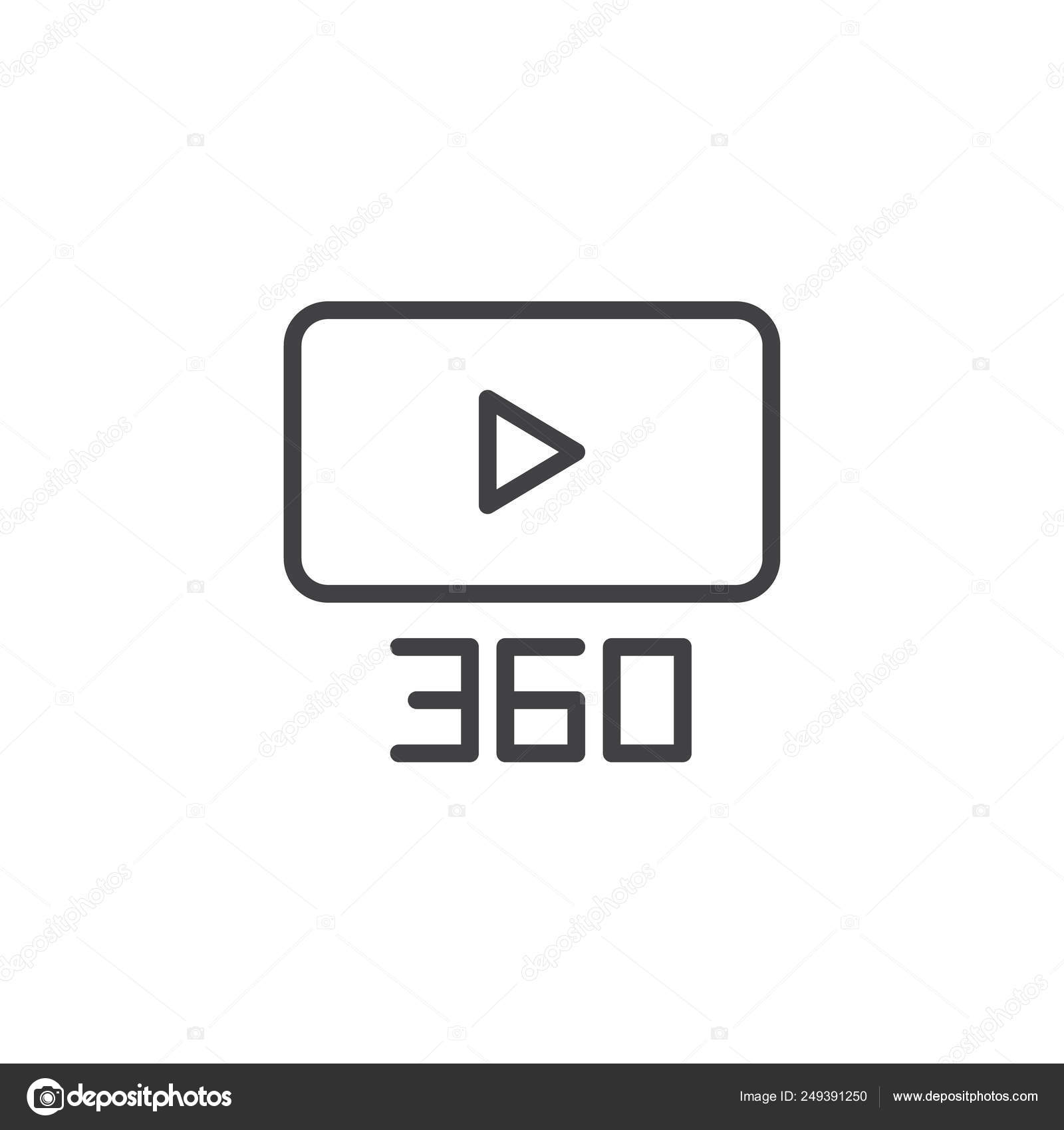 360 degree video content outline icon Stock Vector by ©avicons 249391250