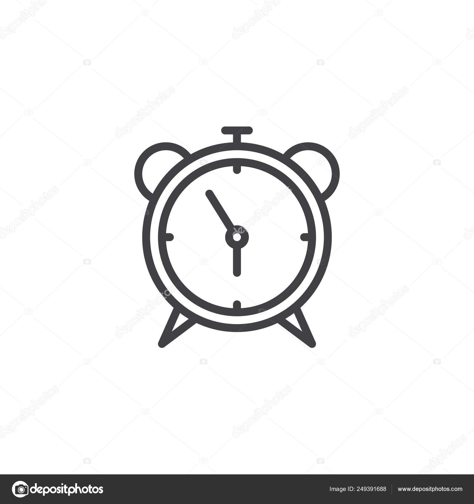Alarm clock outline icon Stock Vector by ©avicons 249391688