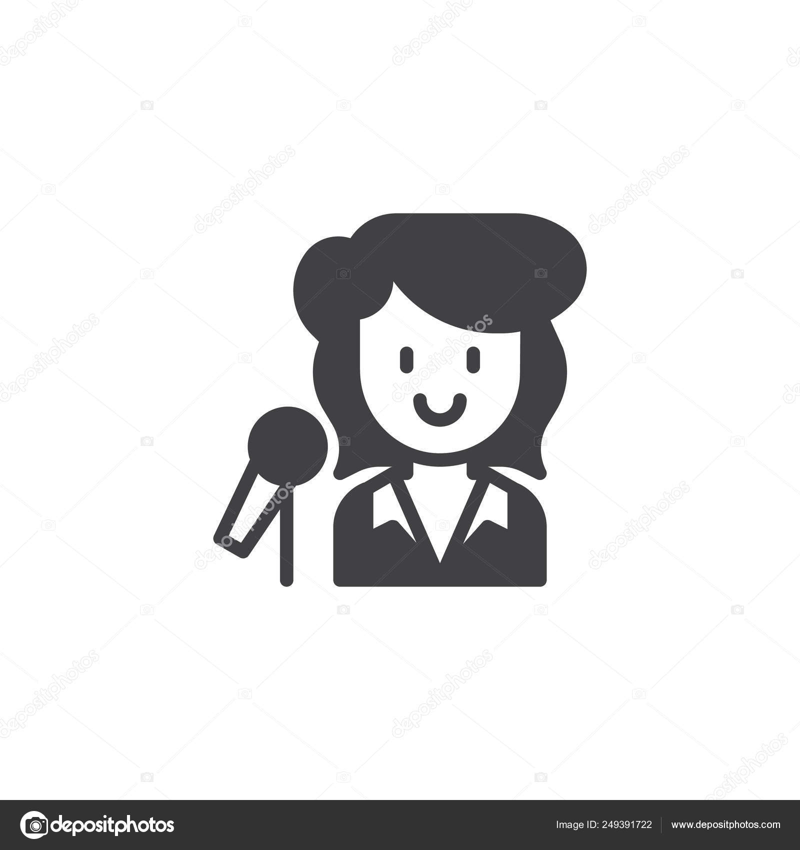 Singer female vector icon Stock Vector by ©avicons 249391722