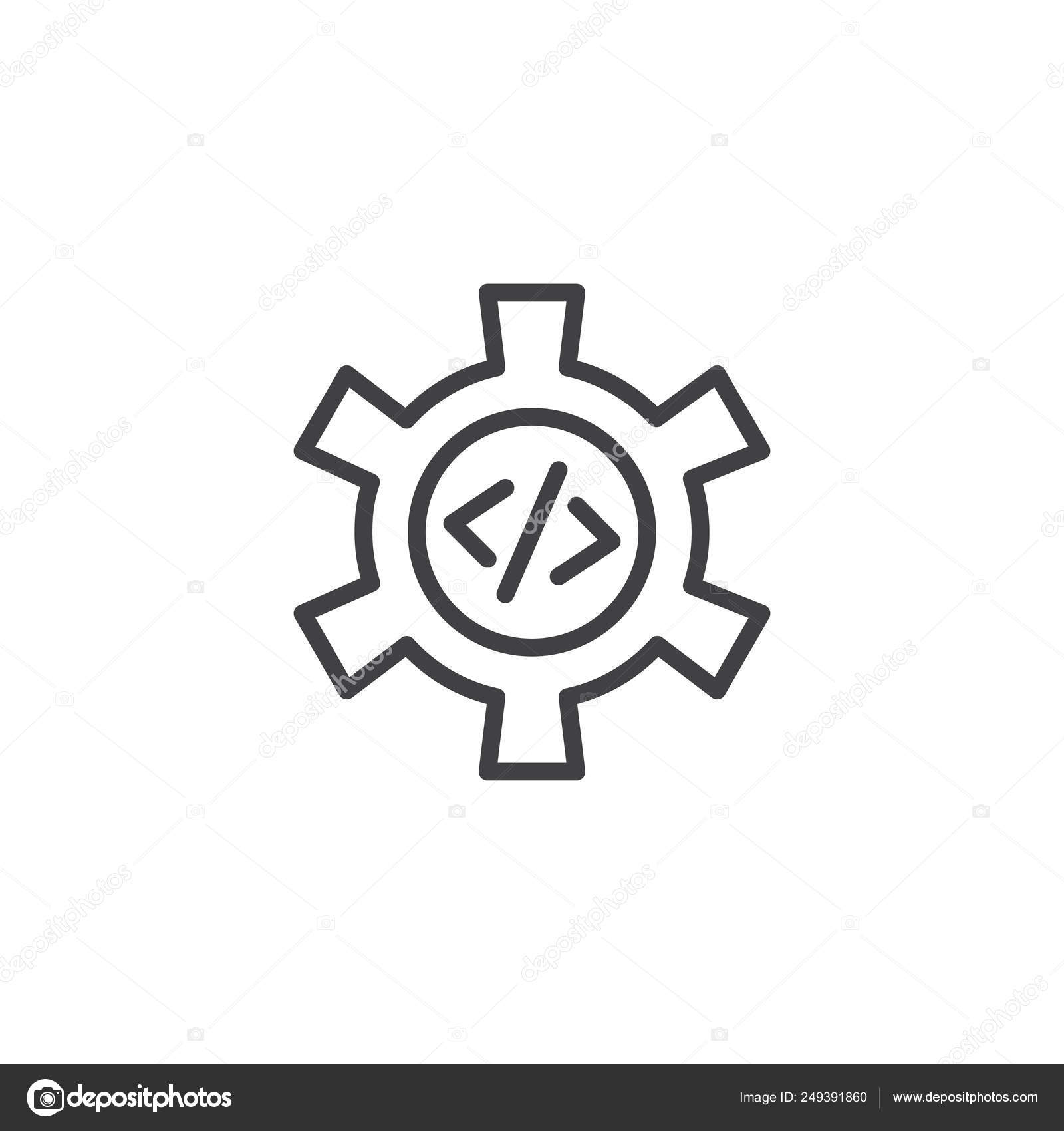 Coding and technology outline icon Stock Vector by ©avicons 249391860