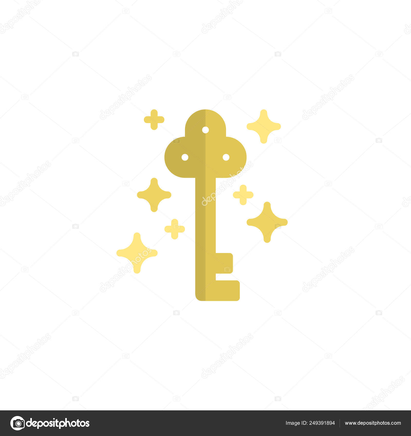 Icono plano llave mágica Vector de stock #249391894 de ©avicons