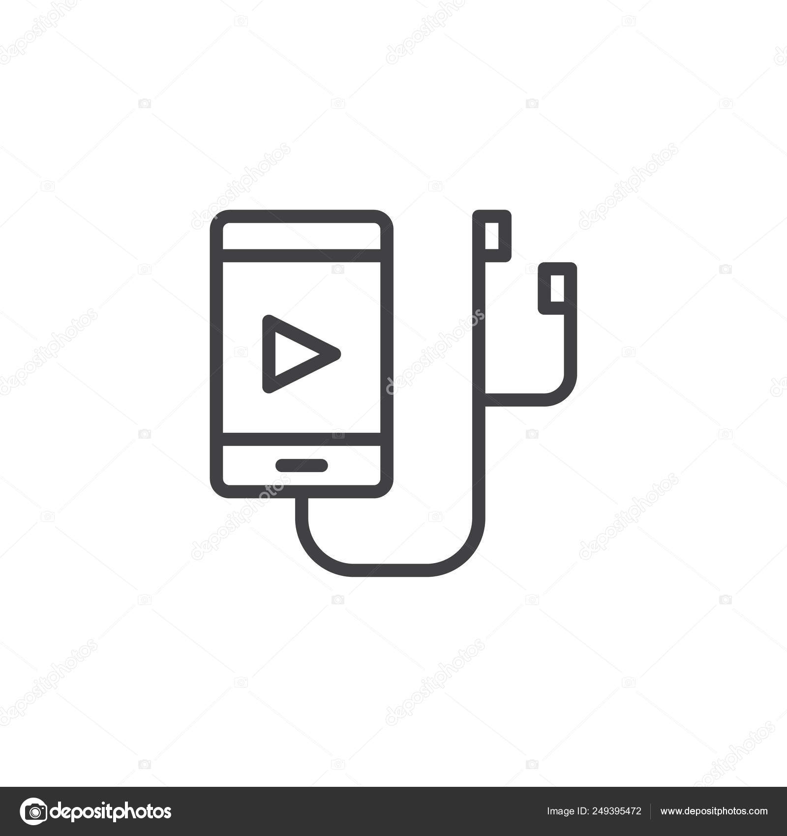 Music player outline icon Stock Vector Image by ©avicons #249395472
