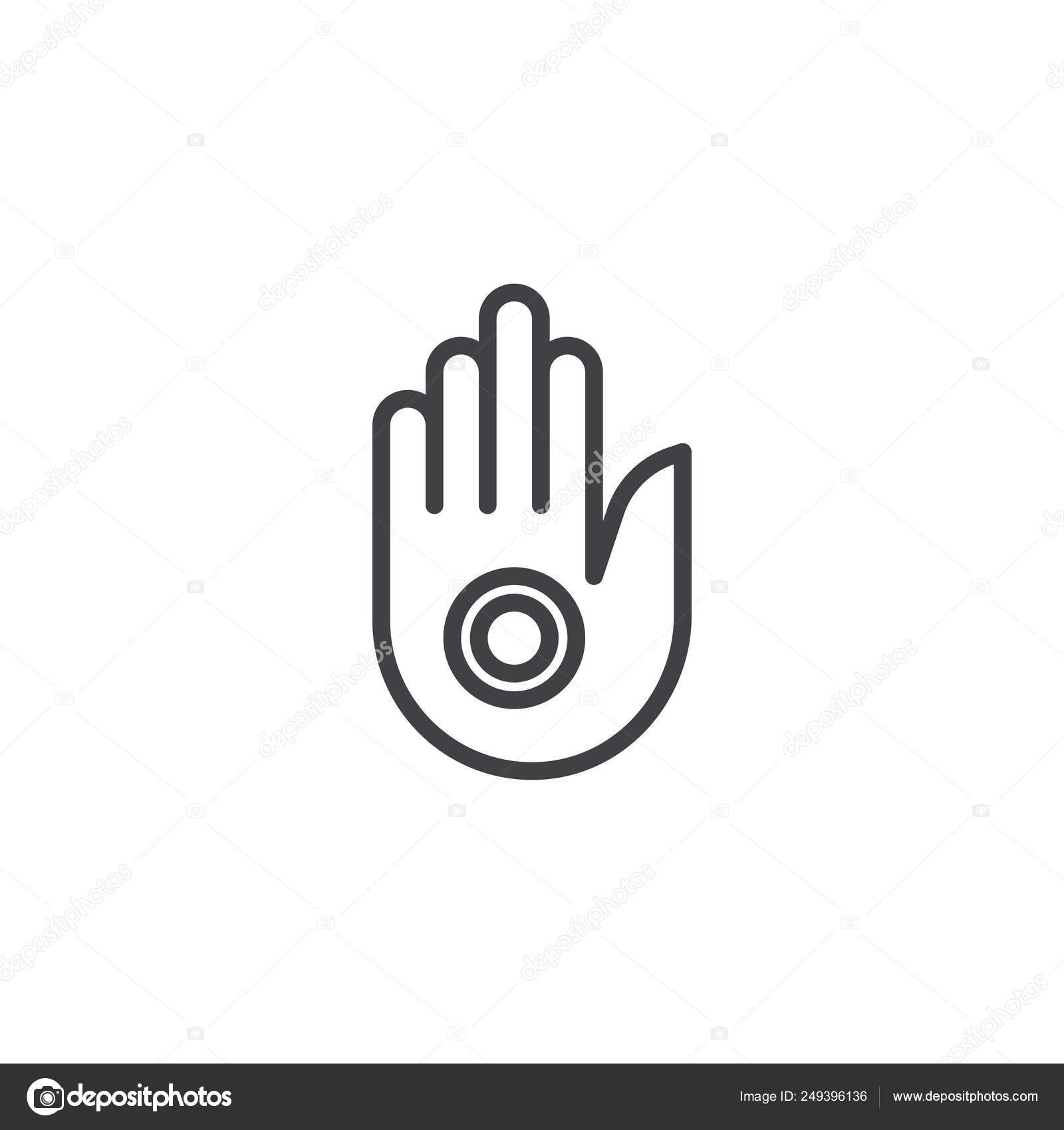 Jain hand outline icon Stock Vector Image by ©avicons #249396136